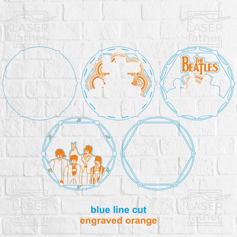 Rock Band SVG, Beatles Laser Cut, Vector Design, Multilayer Mandala ...