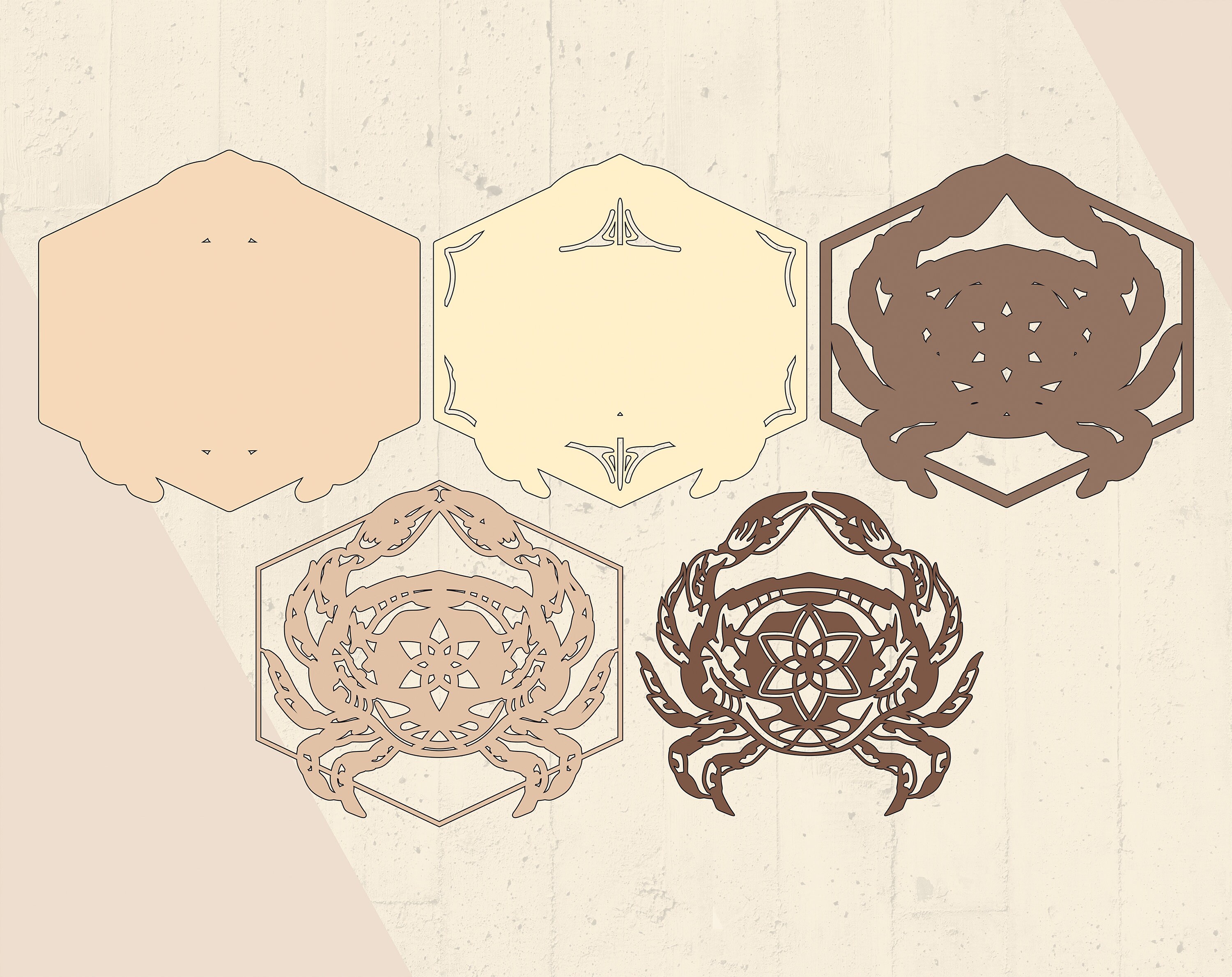 3D Crab Multilayer SVG File, Digital Download Ai Cdr Eps Png Dwg Dxf ...