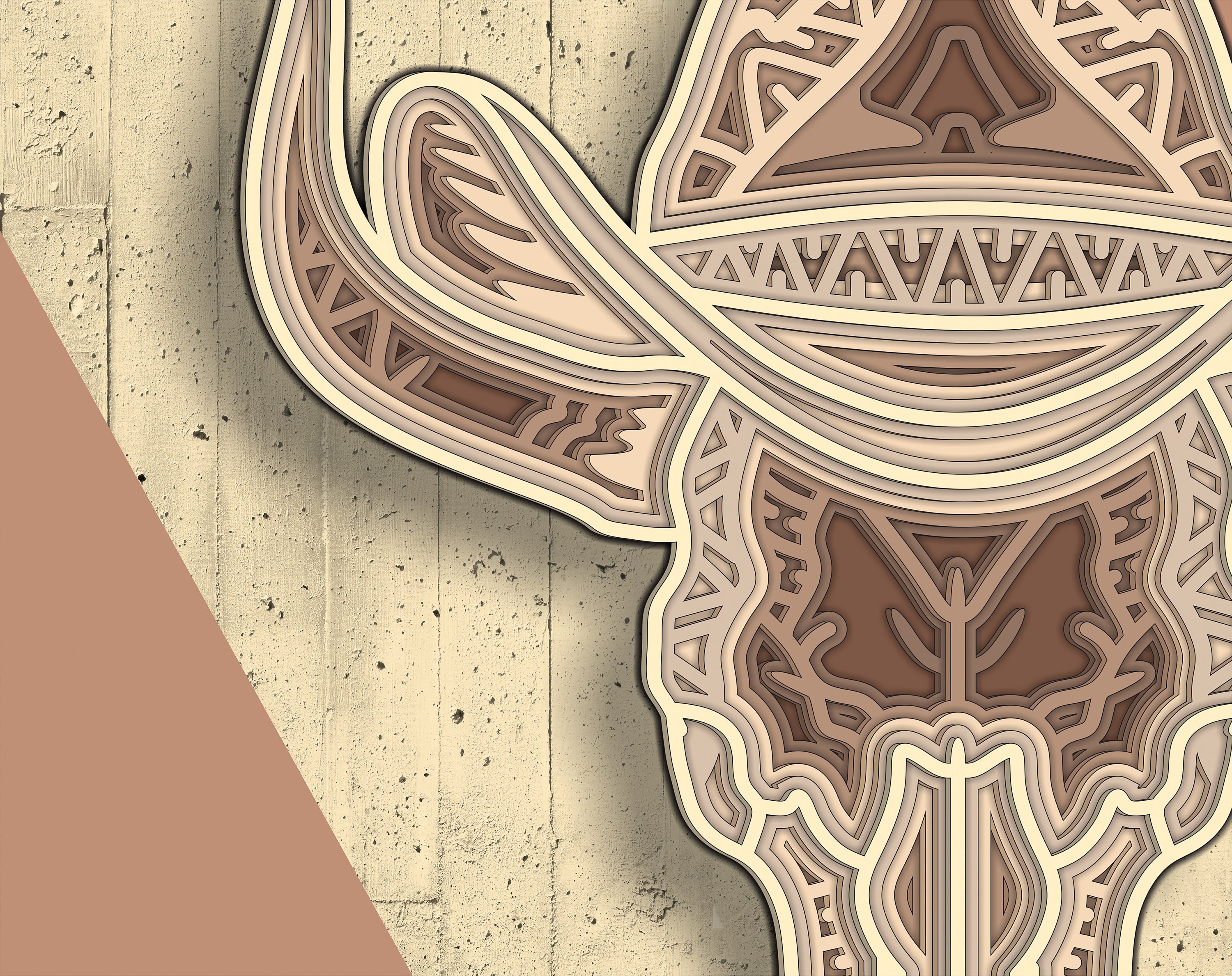 Bull Skull Layered SVG 3D Design Bull Skull Digital Download - Etsy