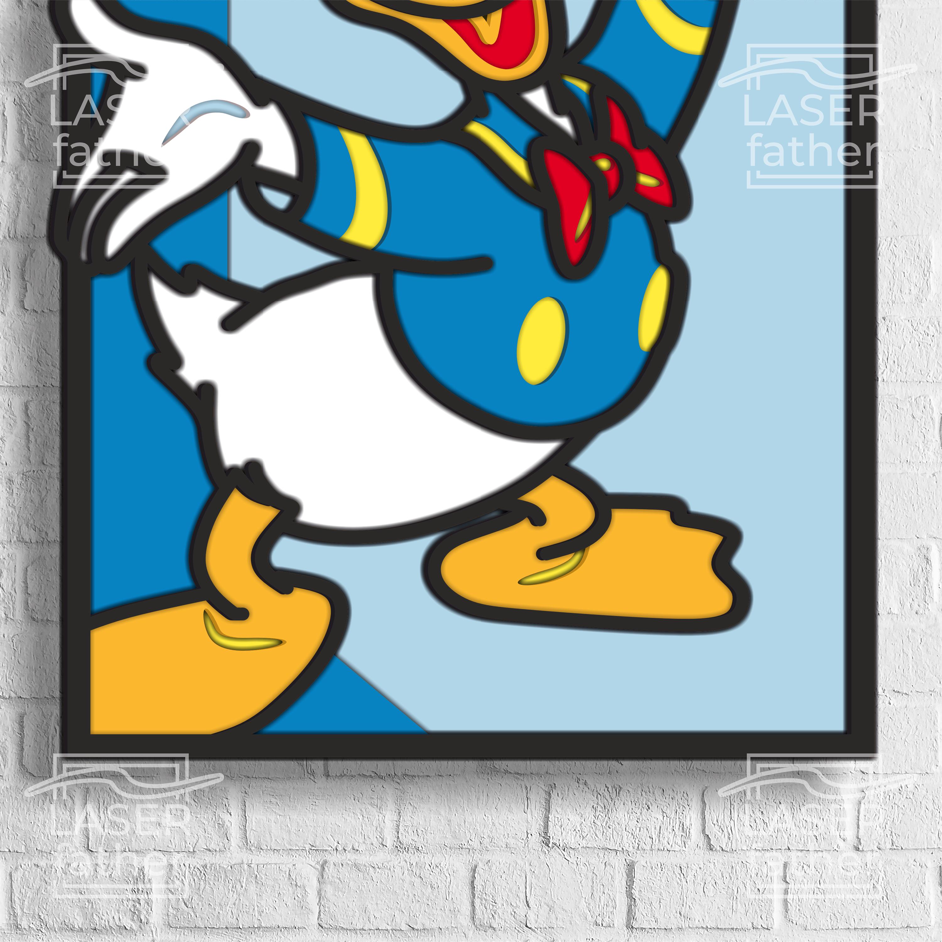 Duck Layered SVG, Donald Laser Files, Disneyland Vector, Paper Cutting ...