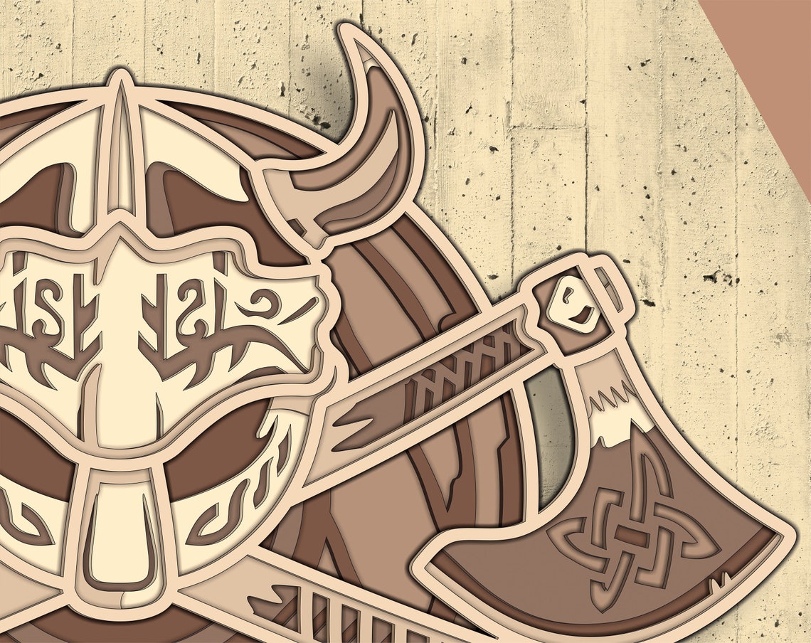 Viking Shield Layered SVG 3D Design Viking Laser Cut Files Ai Cdr Eps ...