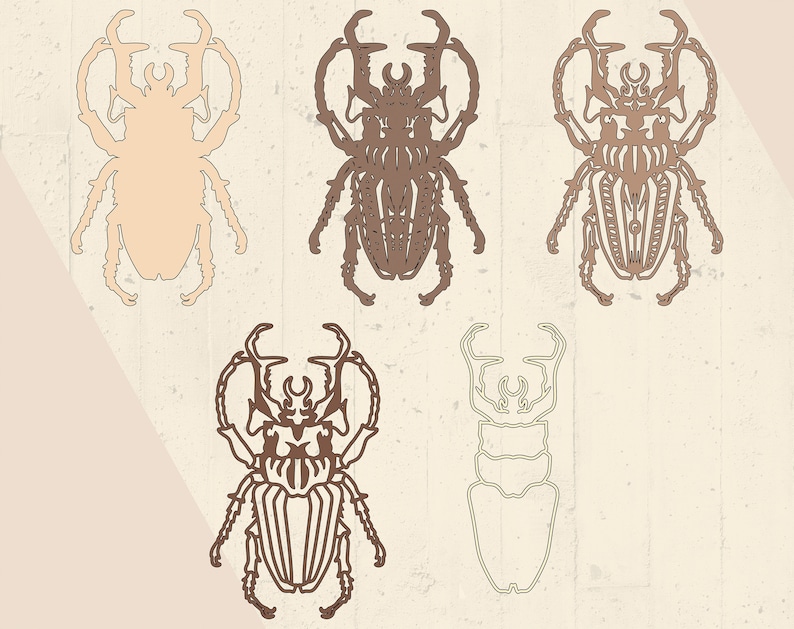 3D Multilayer Scarab Beetle SVG File, Laser Cutting, Digital Download ...