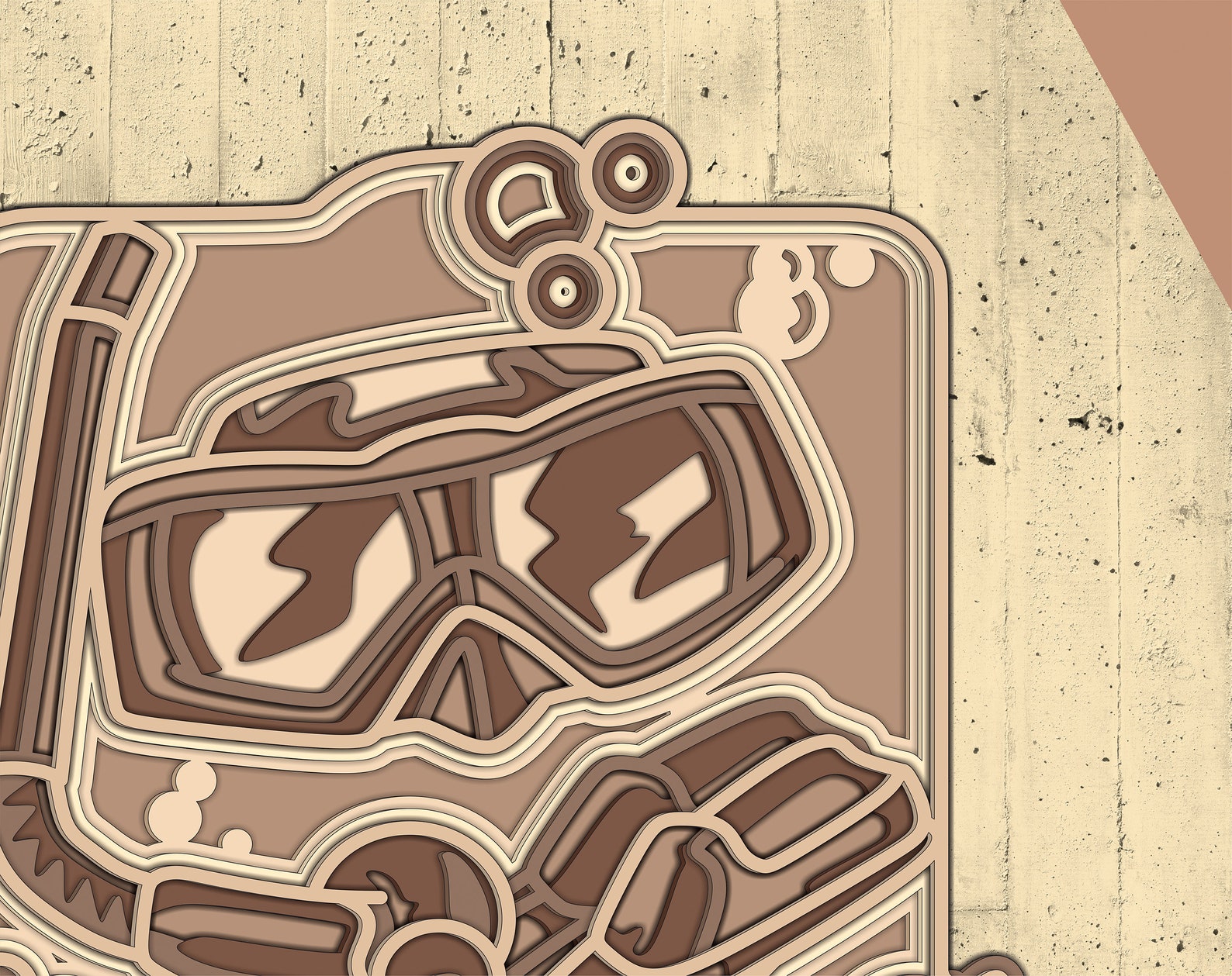 3D Multilayered Diver SVG, Digital Files Ai Cdr Eps Png Dwg Dxf, Laser ...