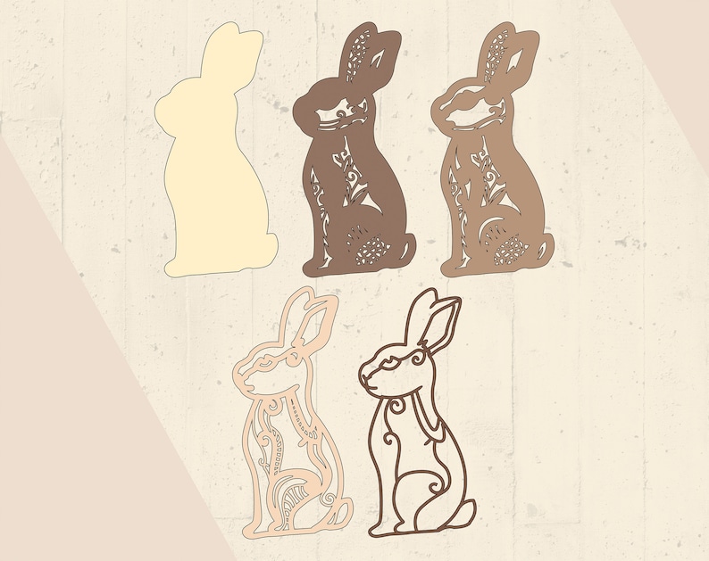 3D Rabbit Layered SVG, Laser Cut File, Instant Download Ai Cdr Eps Png ...