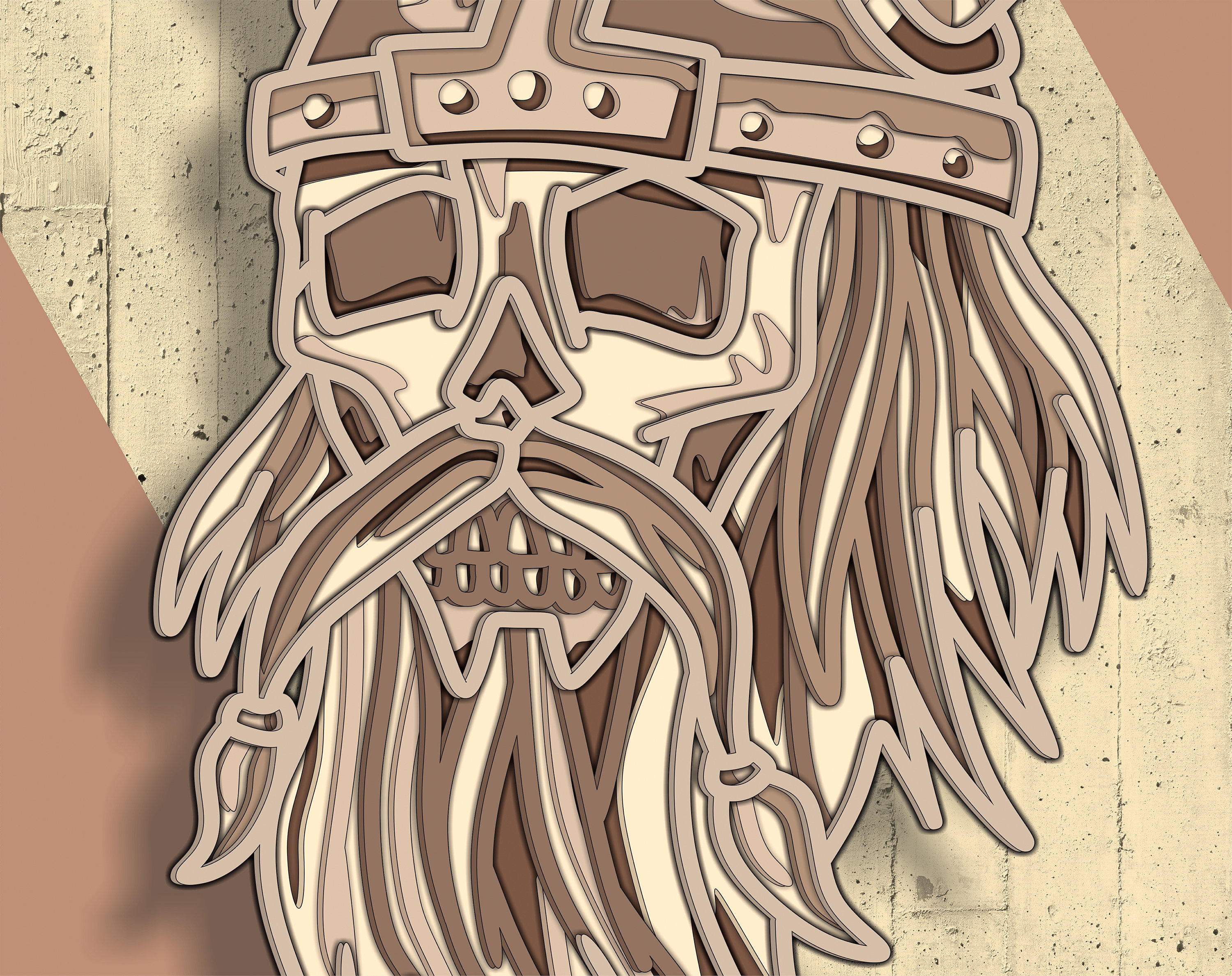 Viking Layered SVG 3D Design Viking Mandala Files Ai Cdr Eps Png Dwg ...