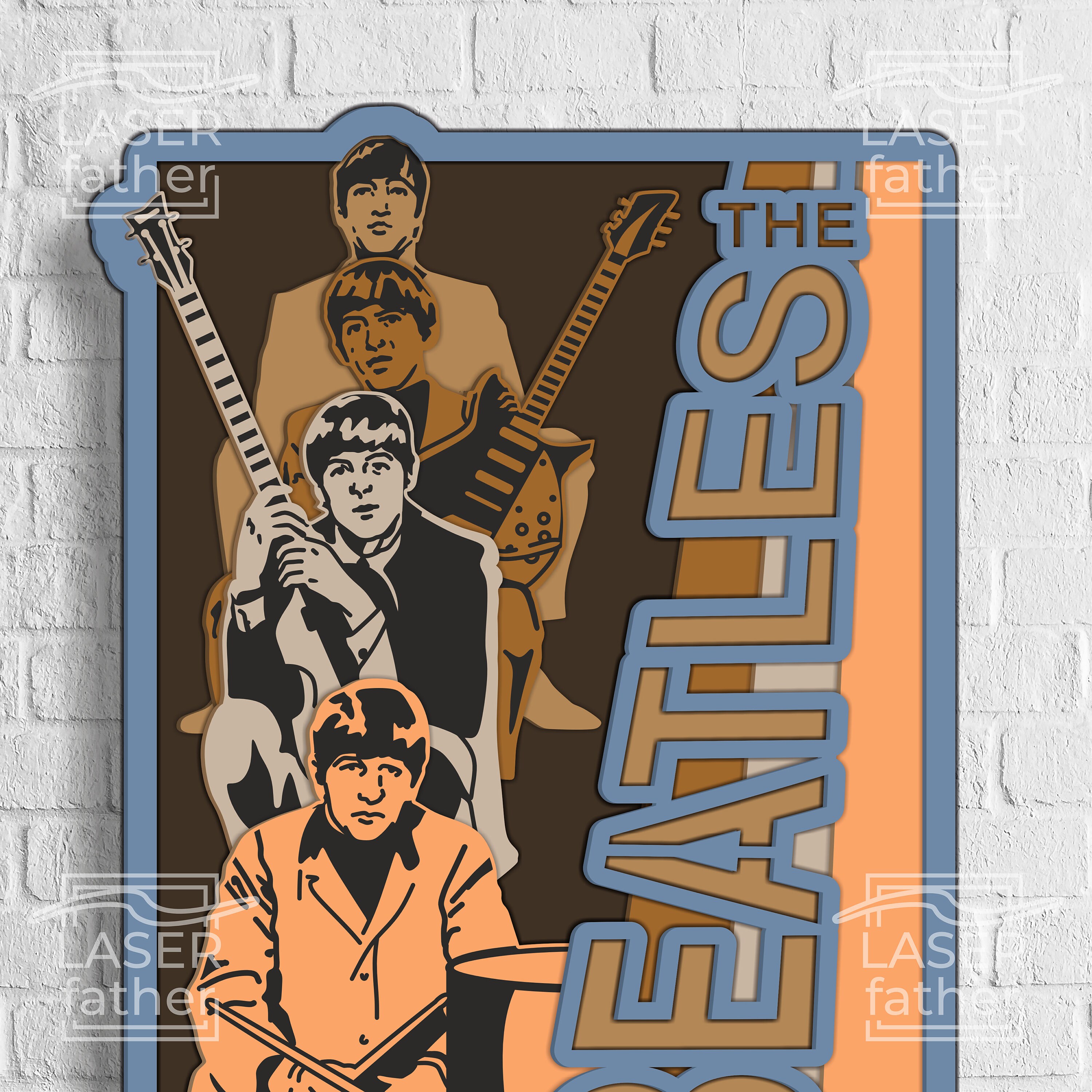 Beatles Shadow Box, Music Band SVG, Layered Design, Glowforge Template ...