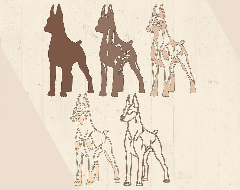 Doberman 3D Layered SVG File, Digital Download Svg Ai Cdr Eps Png Dwg ...