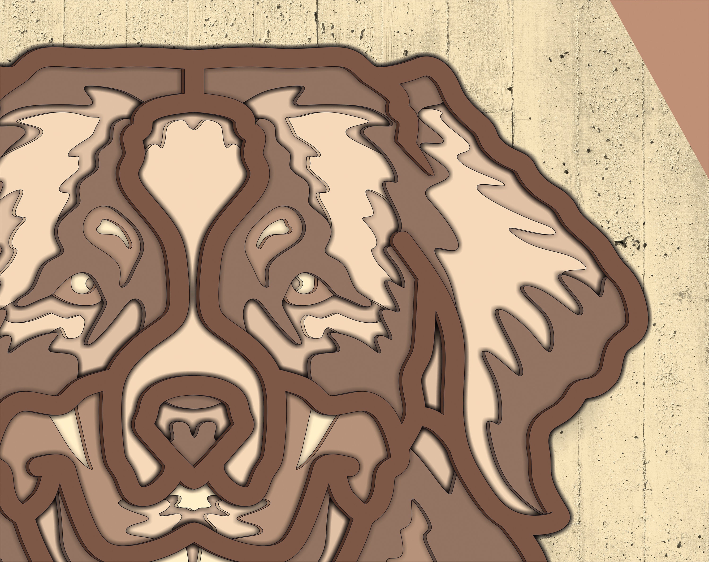Dog Face 3D Multilayer SVG, Digital Download, Ai Cdr Eps Png Dwg Dxf ...