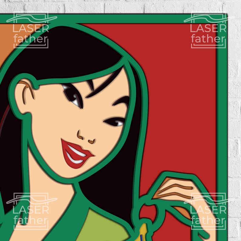 Mulan SVG, 3D Multilayer Laser Cut, Cricut Crafts, Xtool, Paper Cutting ...