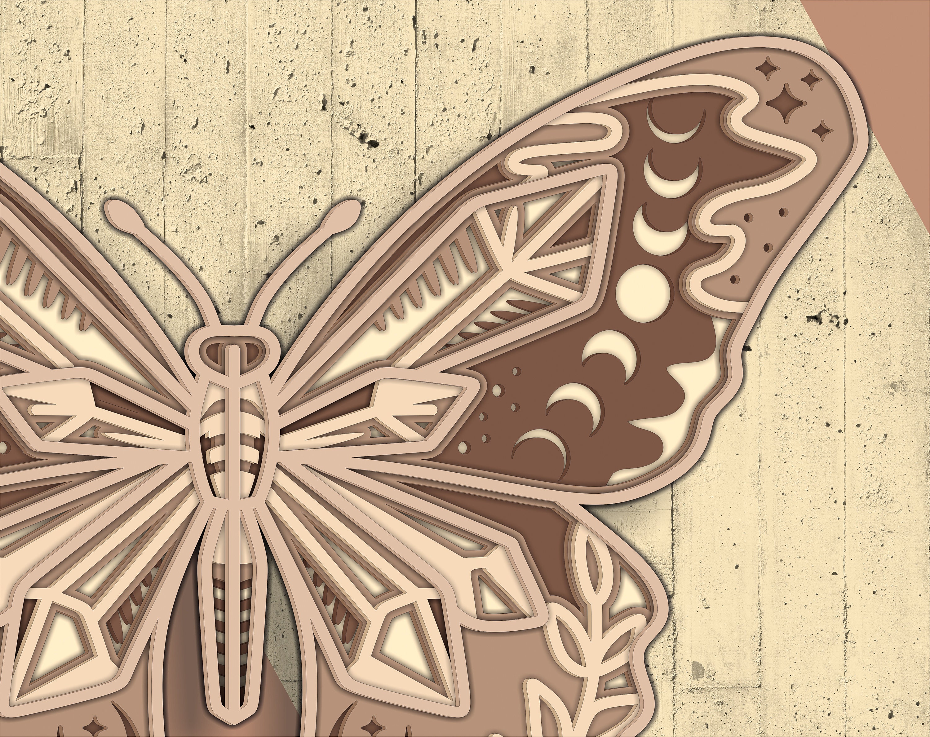 Butterfly 3D Layered SVG File, Laser Cutting, Digital Download Svg Ai ...