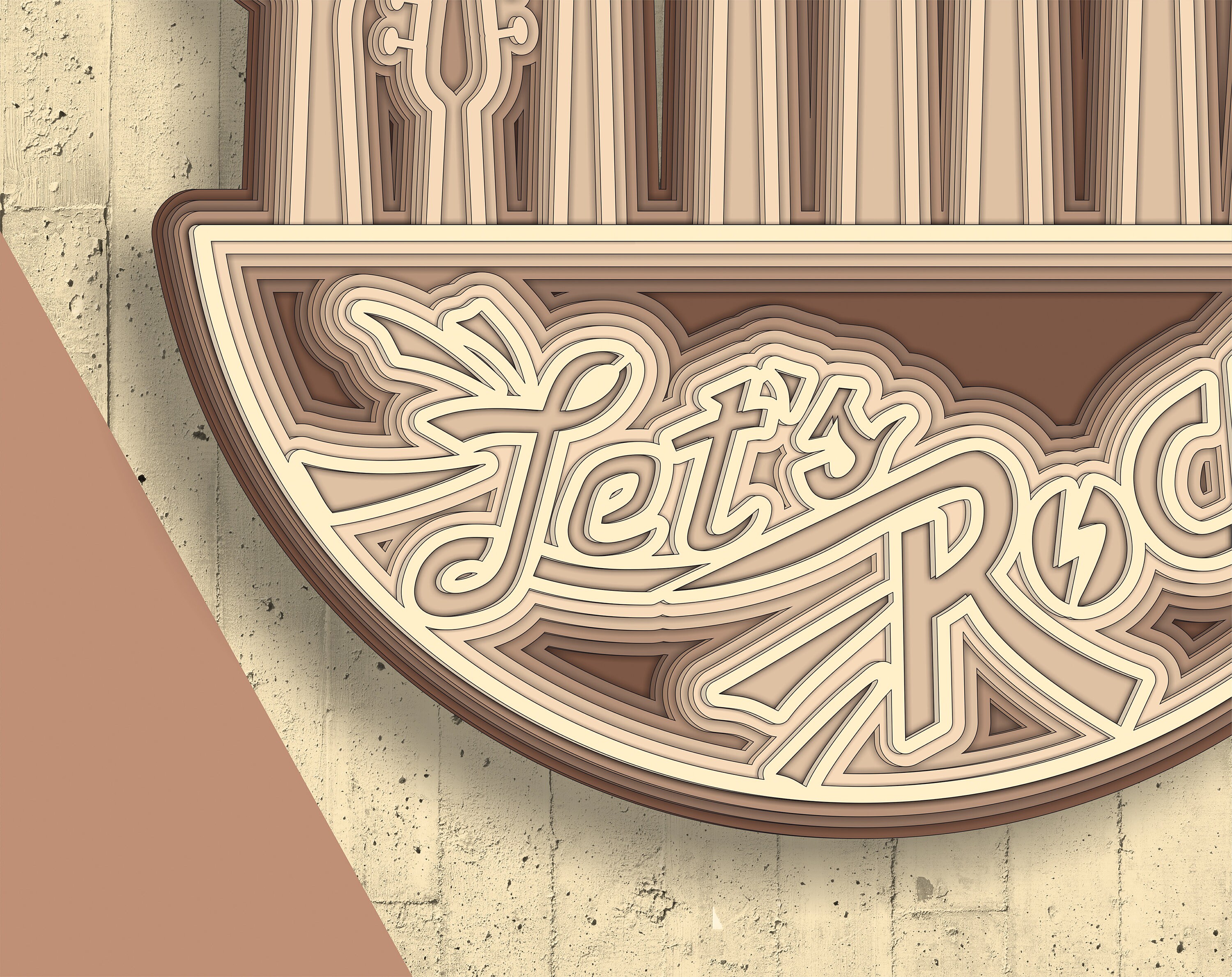 Let's Rock 3D Multilayered SVG, Digital Files Svg Ai Cdr Eps Png Dwg ...