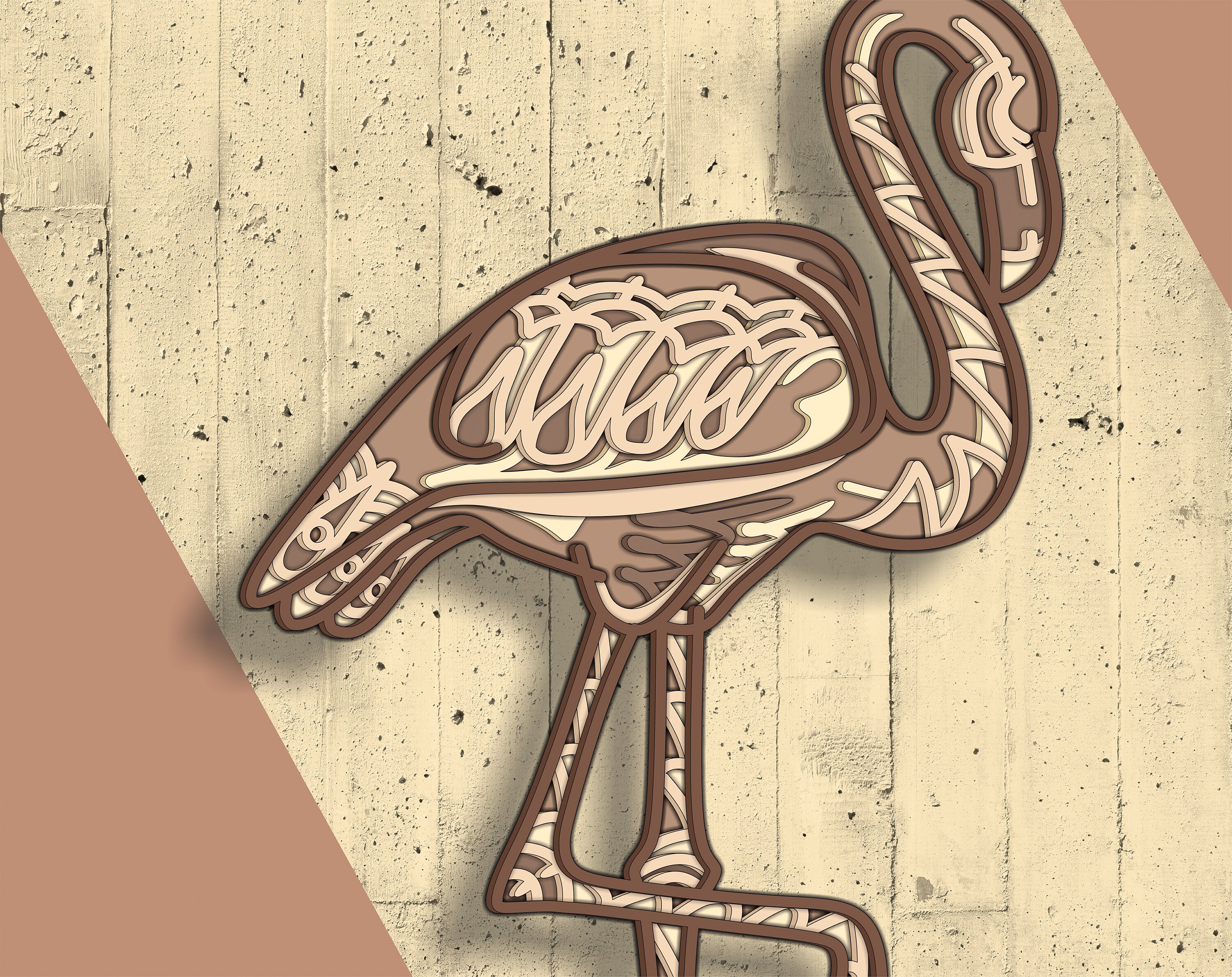 Flamingo 3D Multilayer SVG, Laser Cut File, Digital Download Ai Cdr Eps ...