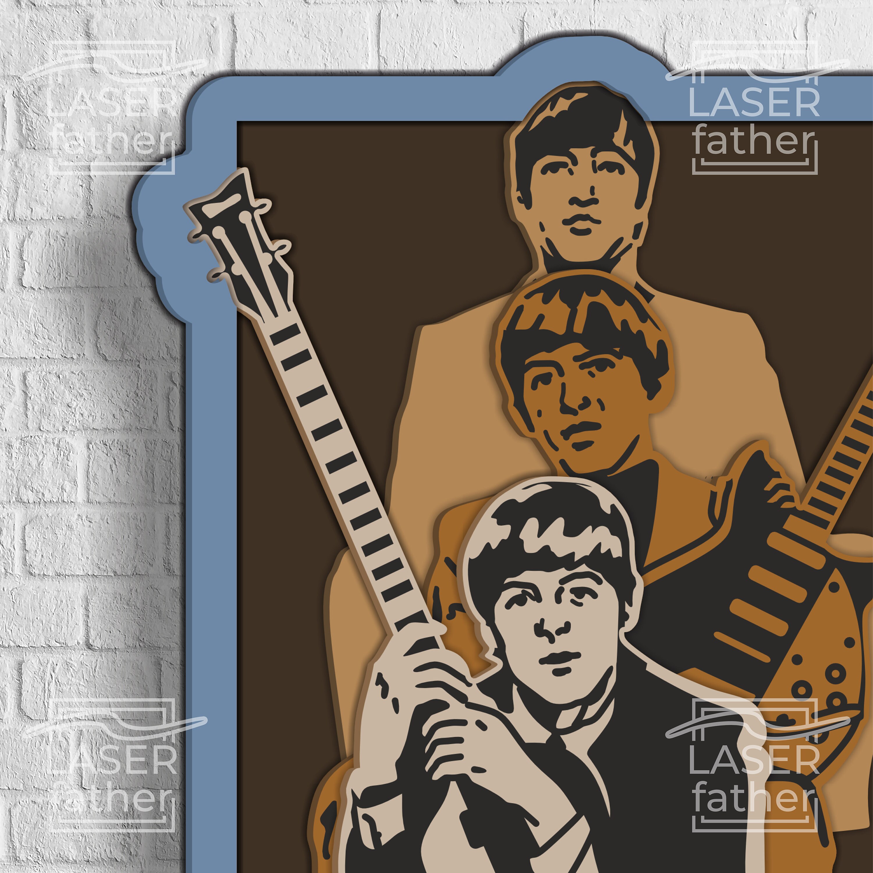 Beatles Shadow Box, Music Band SVG, Layered Design, Glowforge Template ...