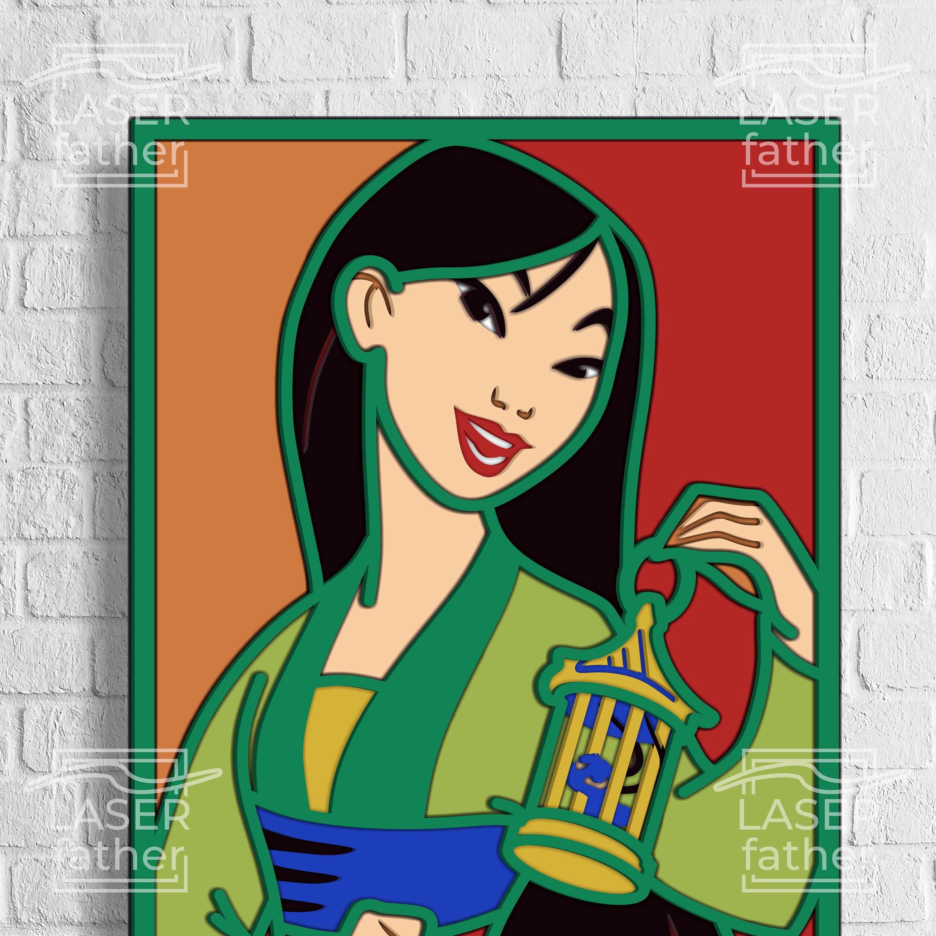 Mulan SVG, 3D Multilayer Laser Cut, Cricut Crafts, Xtool, Paper Cutting ...
