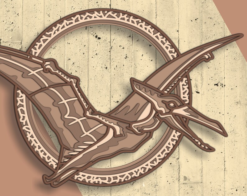 3D Multilayered Pterodactyl SVG, Digital Files Ai Cdr Eps Png Dwg Dxf ...