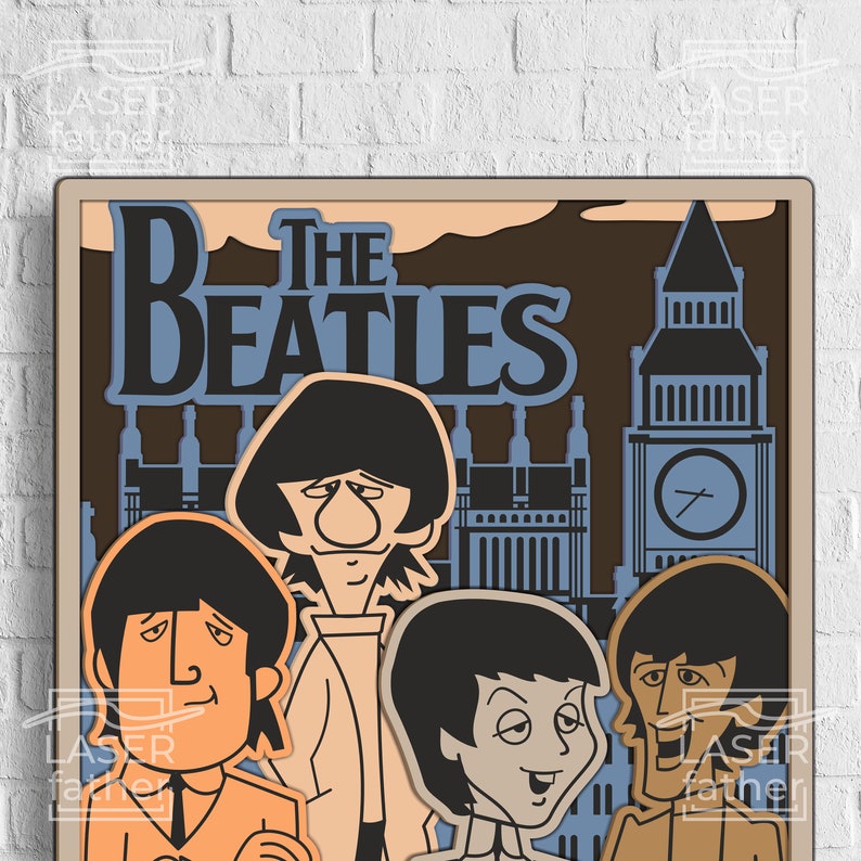 Beatles Shadow Box SVG, London SVG, Music Laser Cut, Instant Download ...