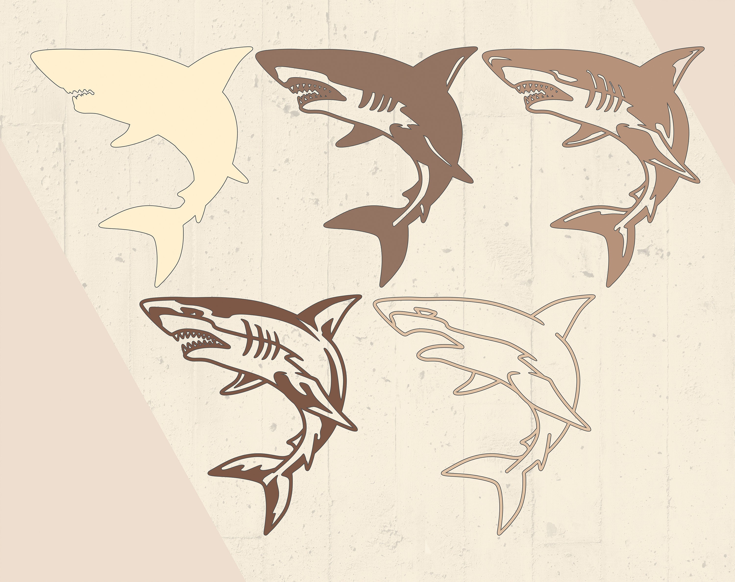 Shark 3D Multilayer SVG, Laser Cut, Digital Download Ai Cdr Eps Png Dwg ...