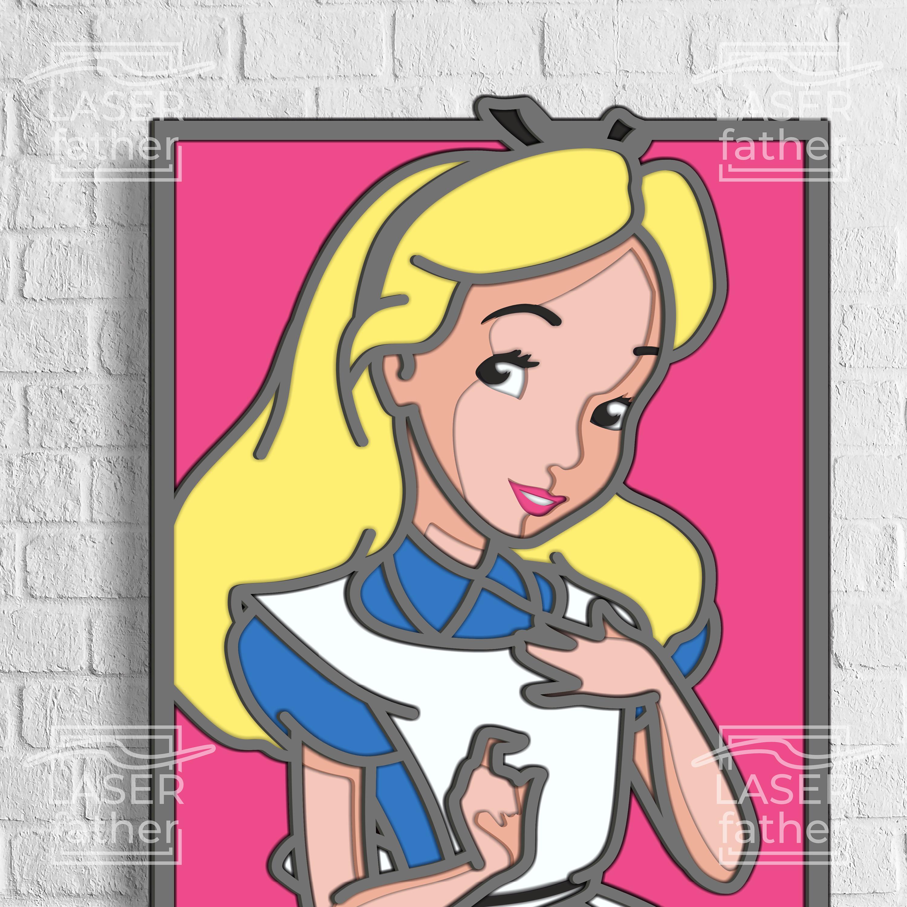 Alice in Wonderland Layered SVG, Paper Cutting Template, 3D Laser ...