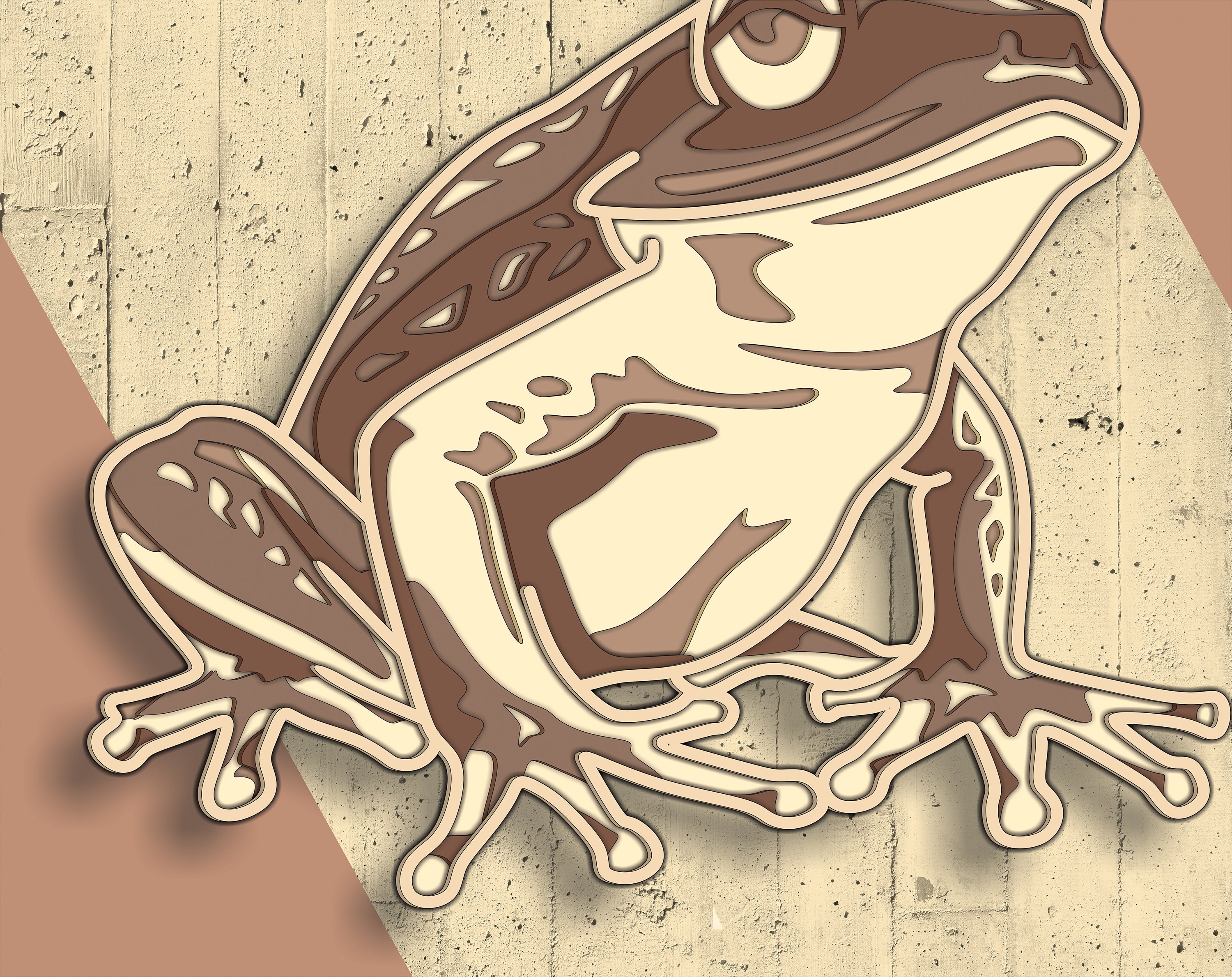 Frog 3D Layered SVG, Laser Cutting, Digital Download Ai Cdr Eps Png Dwg ...