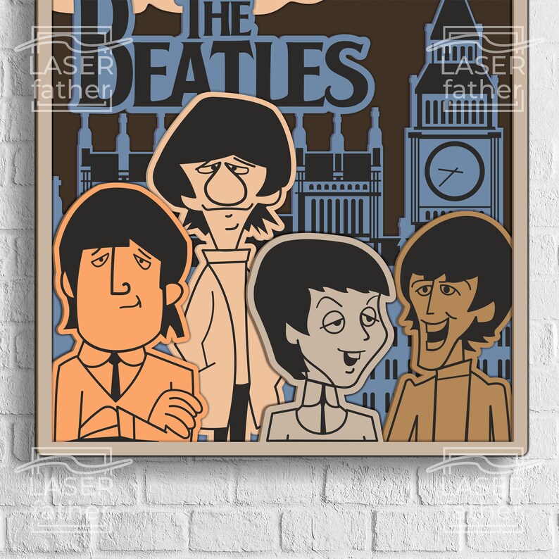Beatles Shadow Box SVG, London SVG, Music Laser Cut, Instant Download ...