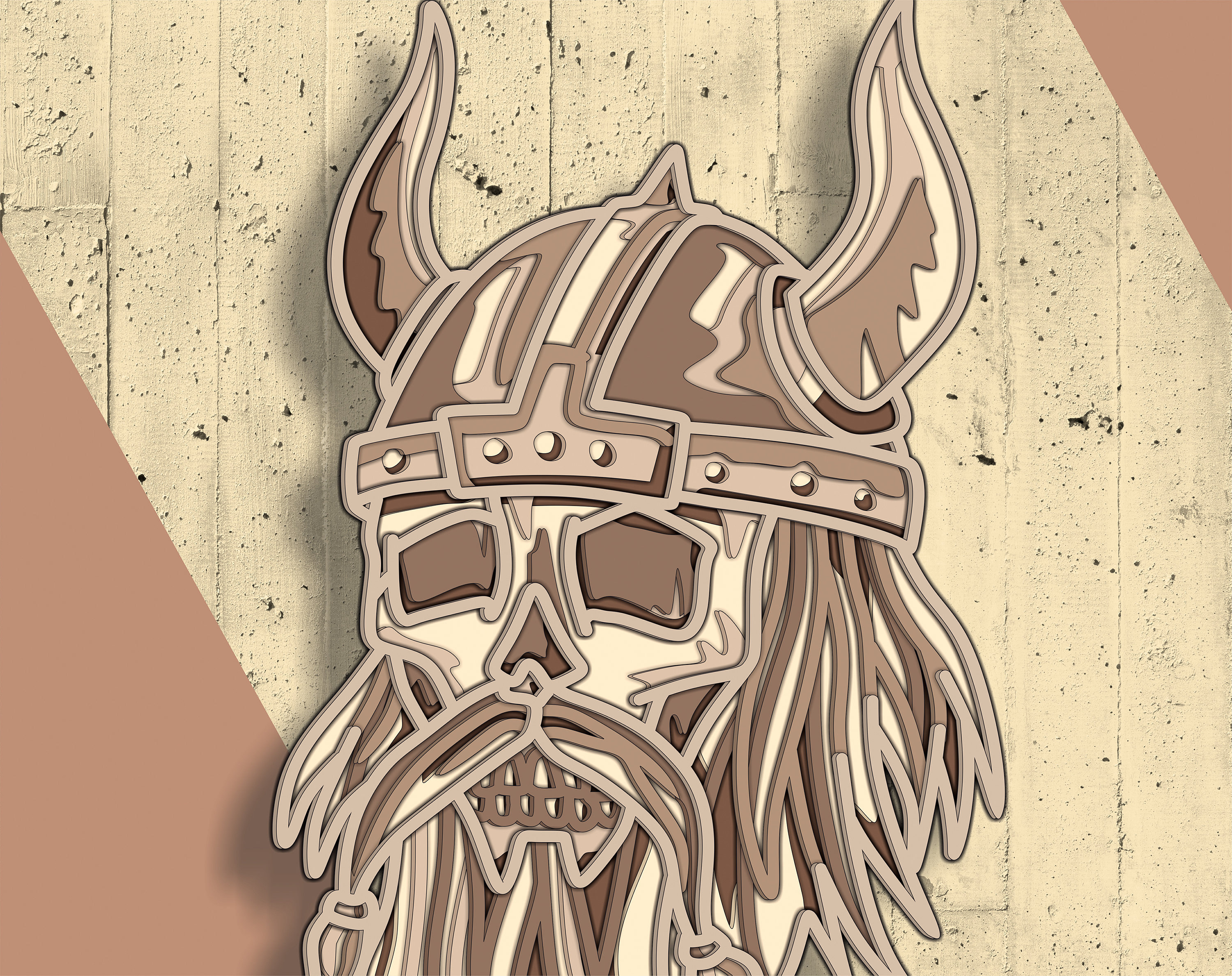 Viking Layered SVG 3D Design Viking Mandala Files Ai Cdr Eps Png Dwg ...