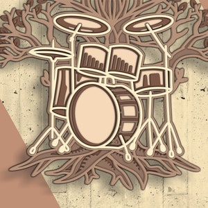Drums 3D Multilayer SVG, Laser Cut File, Tree Art, Wood Design, Cricut ...