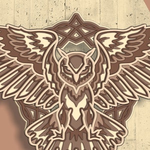3D Owl Multilayer SVG File, Laser Cut, Instant Digital Download Ai Cdr ...