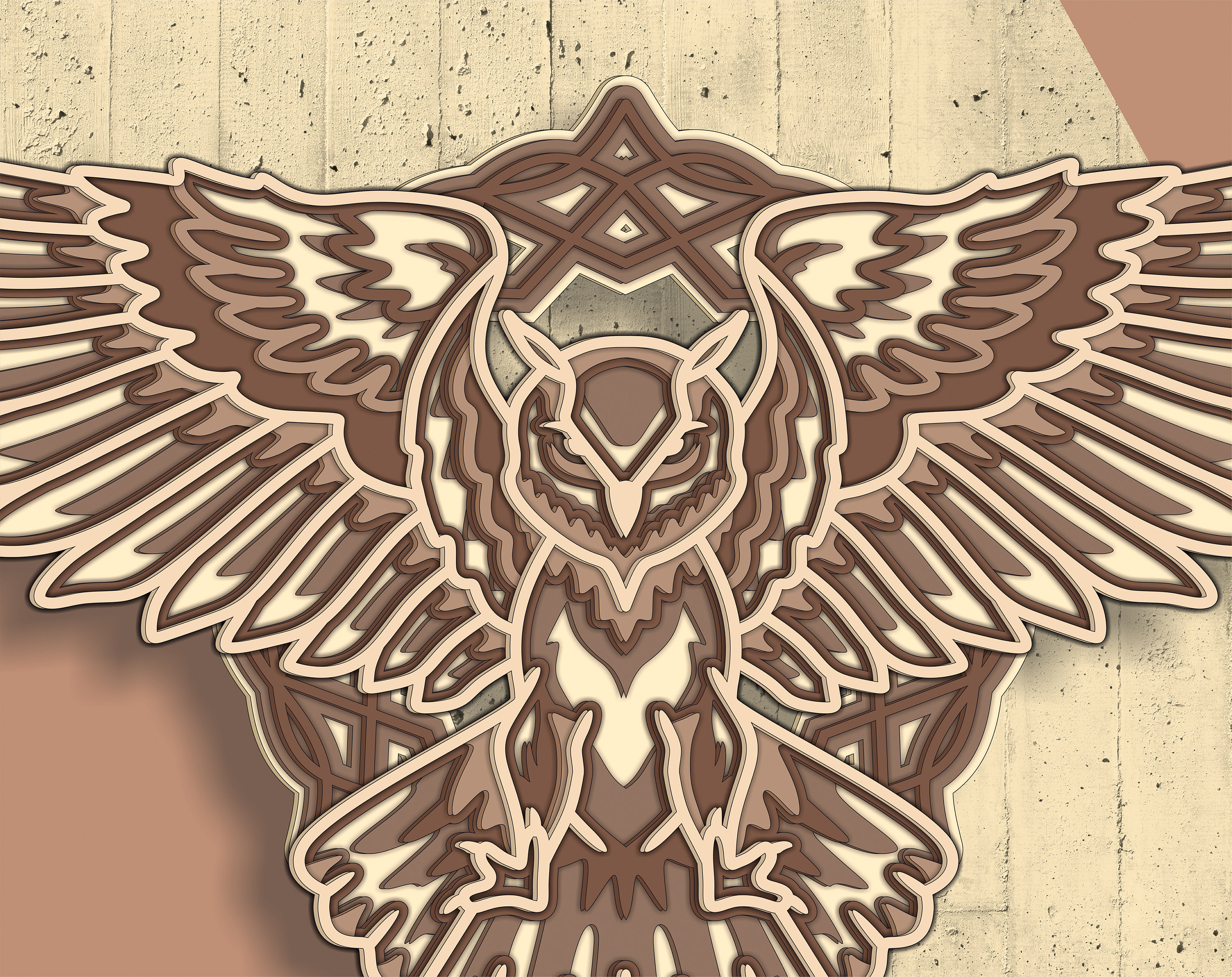 3D Owl Multilayer SVG File, Laser Cut, Instant Digital Download Ai Cdr ...