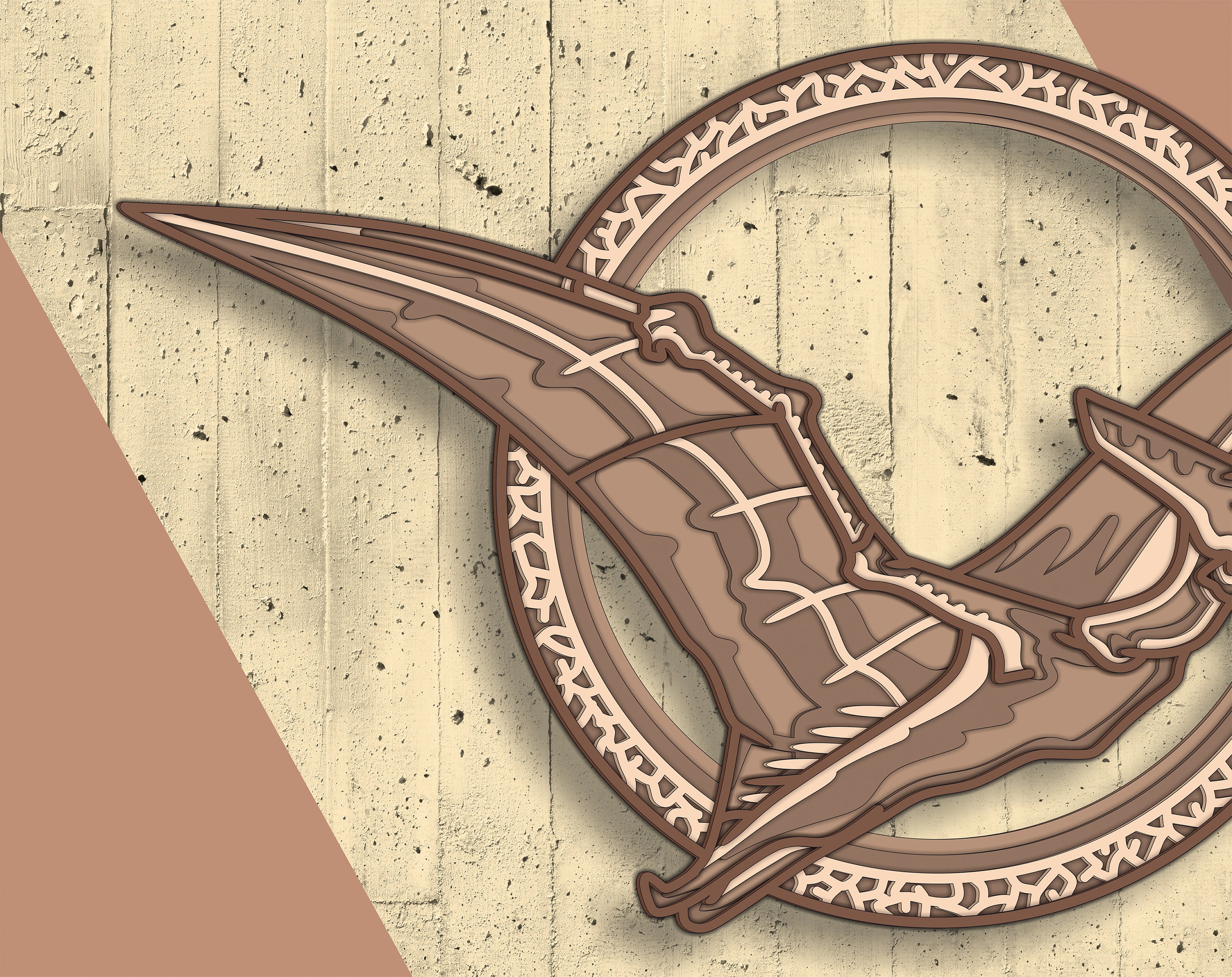 3D Multilayered Pterodactyl SVG, Digital Files Ai Cdr Eps Png Dwg Dxf ...