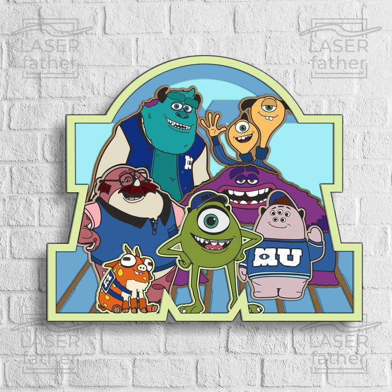 Monsters University SVG, Multilayer Laser Cut, Disney Digital File ...