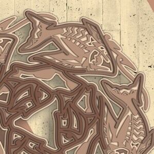 Layered SVG 3D Design Fish Files Ai Cdr Eps Png Dwg Dxf 6 Layers Laser ...