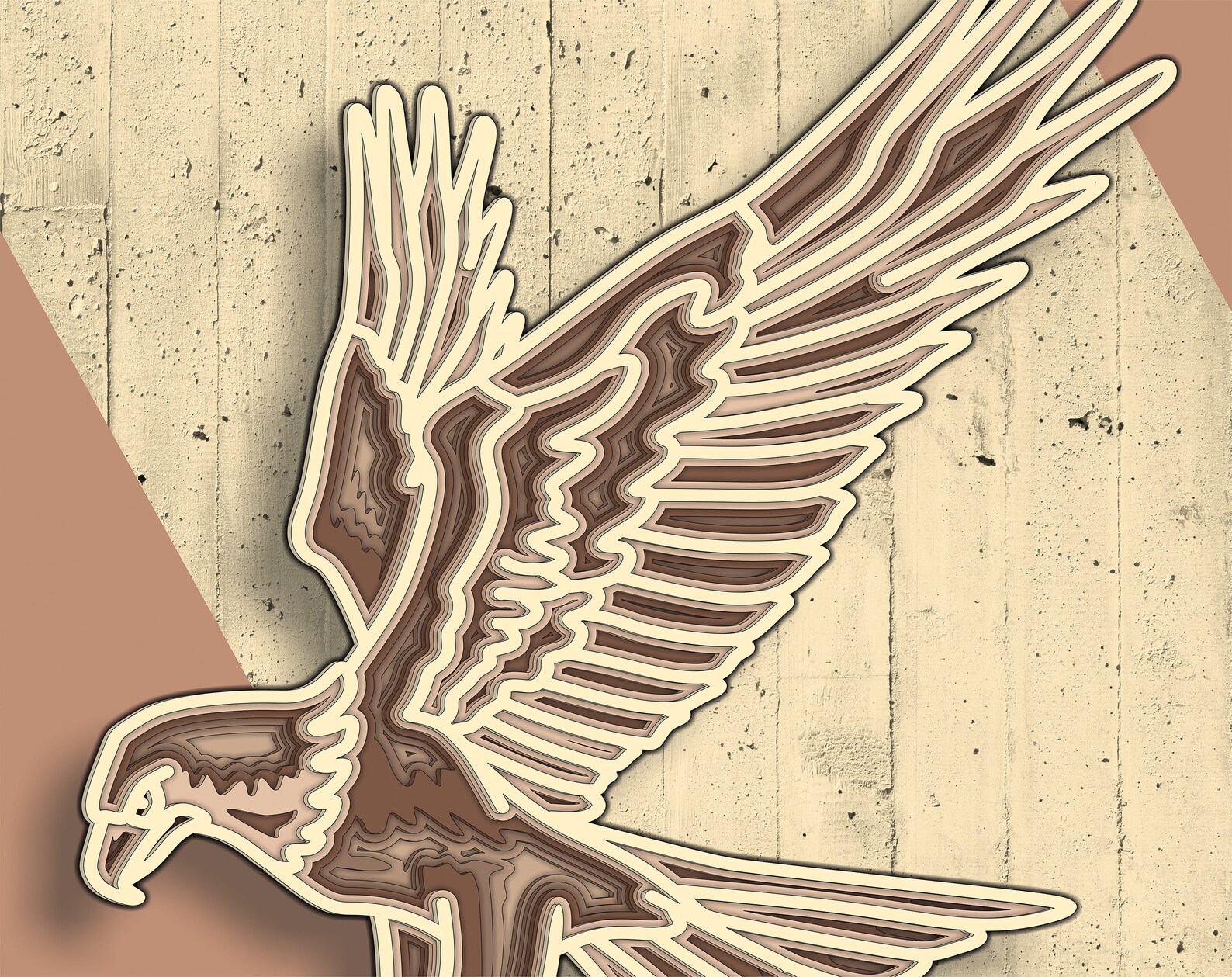 3D Layered SVG Eagle, Laser Cut, Instant Digital Download Ai Cdr Eps ...