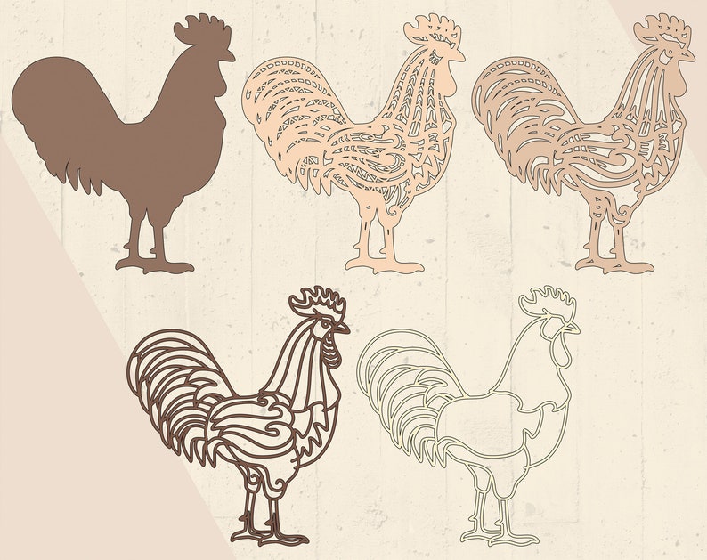 3D Rooster Multilayer SVG File for Laser Cut, Instant Digital Download ...