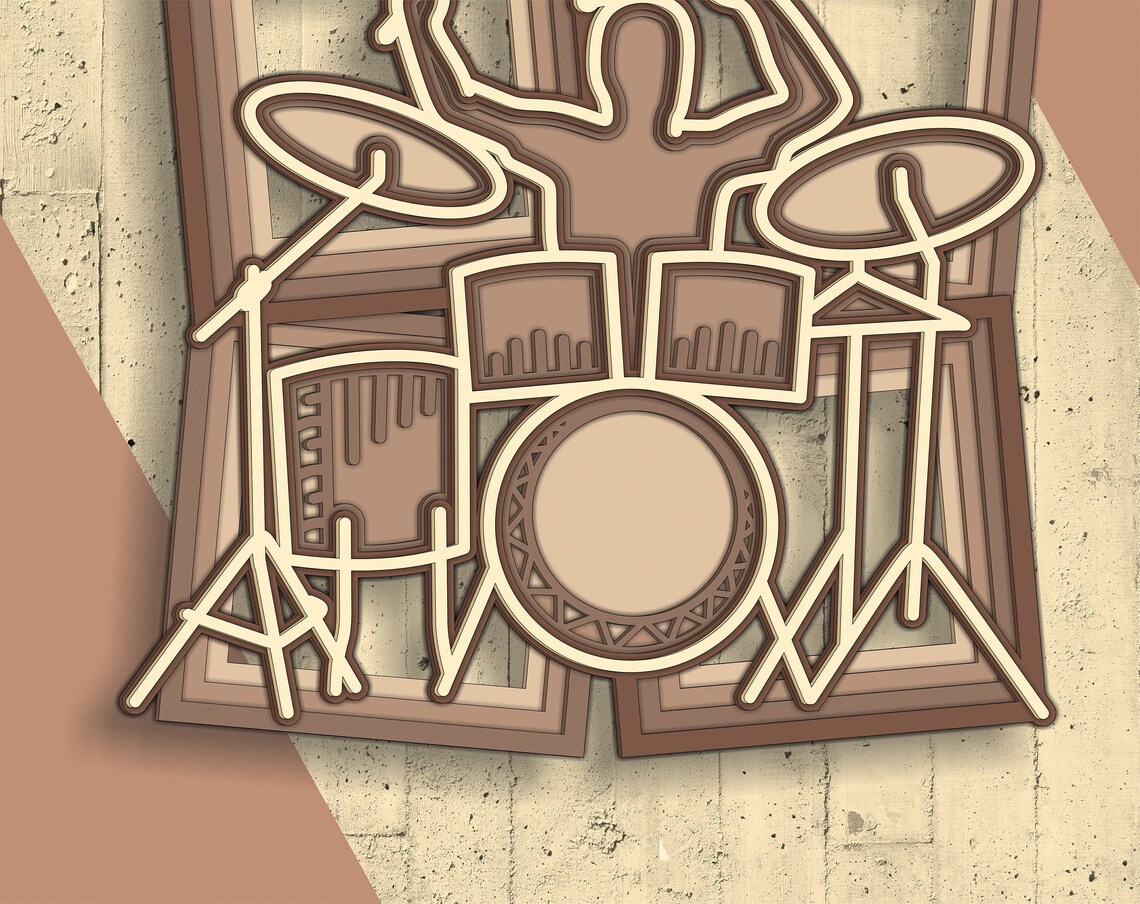 3D Multilayer SVG Drummer, Instant Digital Download Svg Ai Cdr Eps Png ...