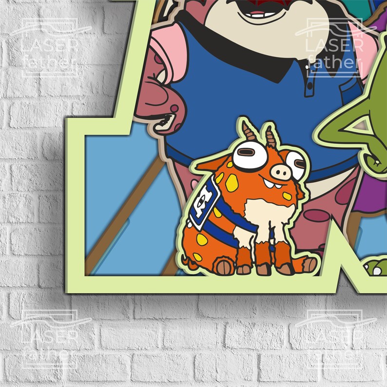 Monsters University SVG, Multilayer Laser Cut, Disney Digital File ...
