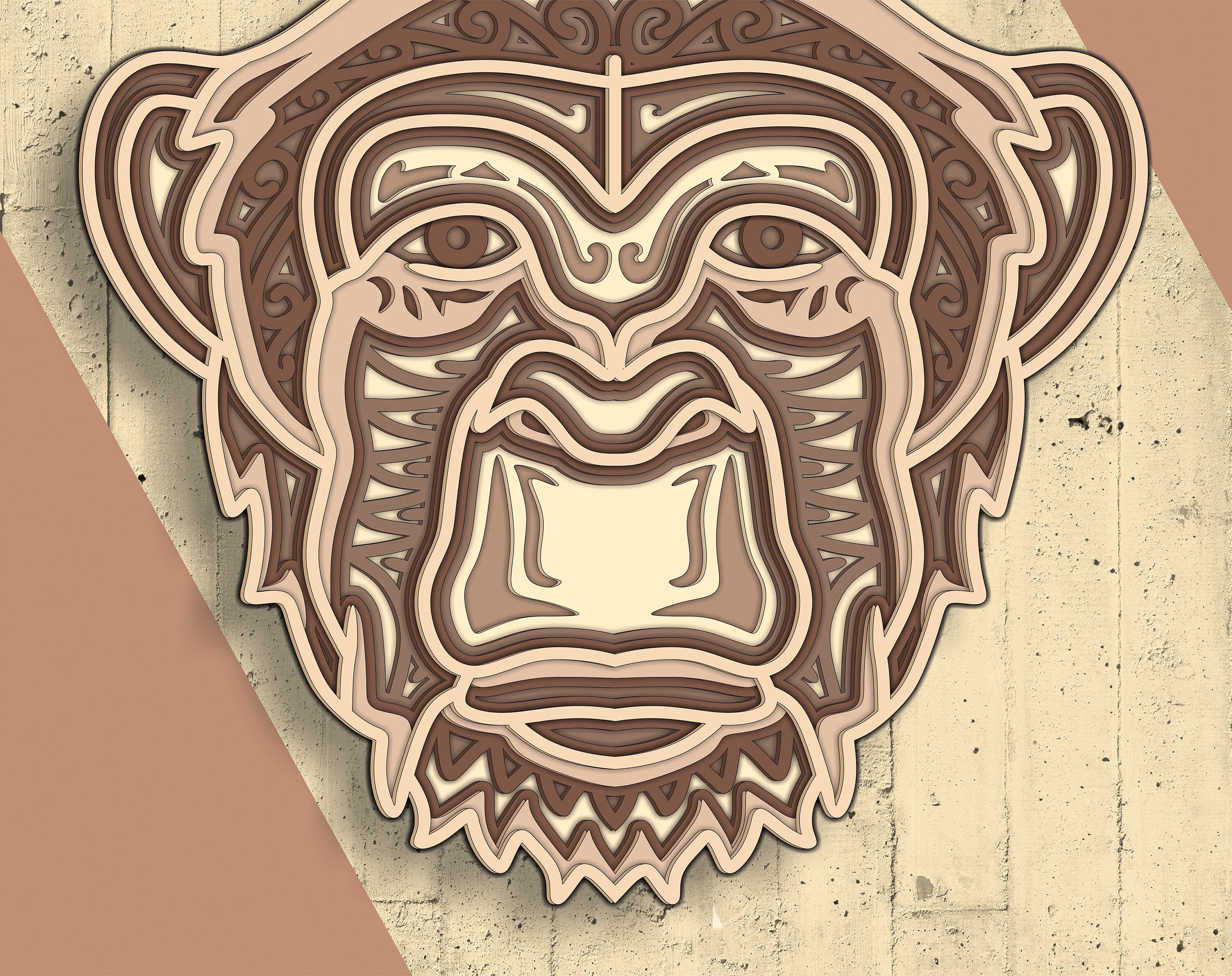 3D Monkey Multilayer SVG, Laser Cut, Digital Download Svg Png Ai Dxf ...