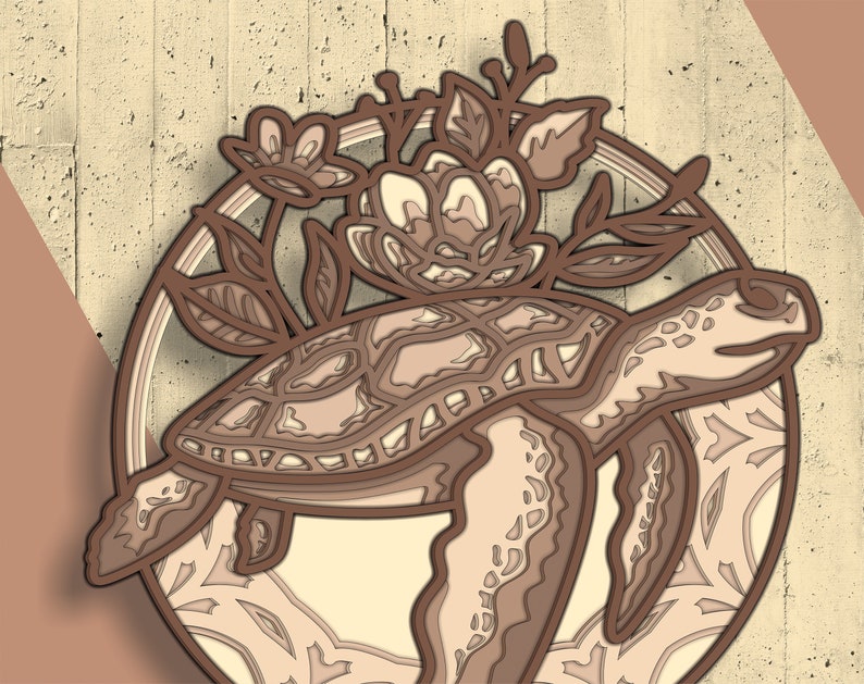 3D Turtle Multilayer SVG File, Laser Cut, Instant Digital Download Ai ...