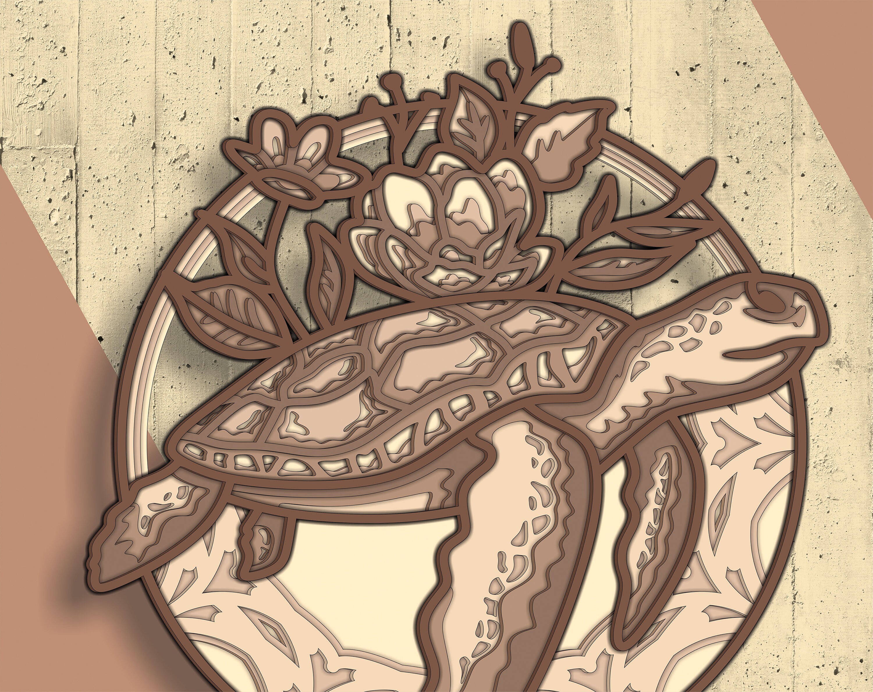 3D Turtle Multilayer SVG File, Laser Cut, Instant Digital Download Ai ...