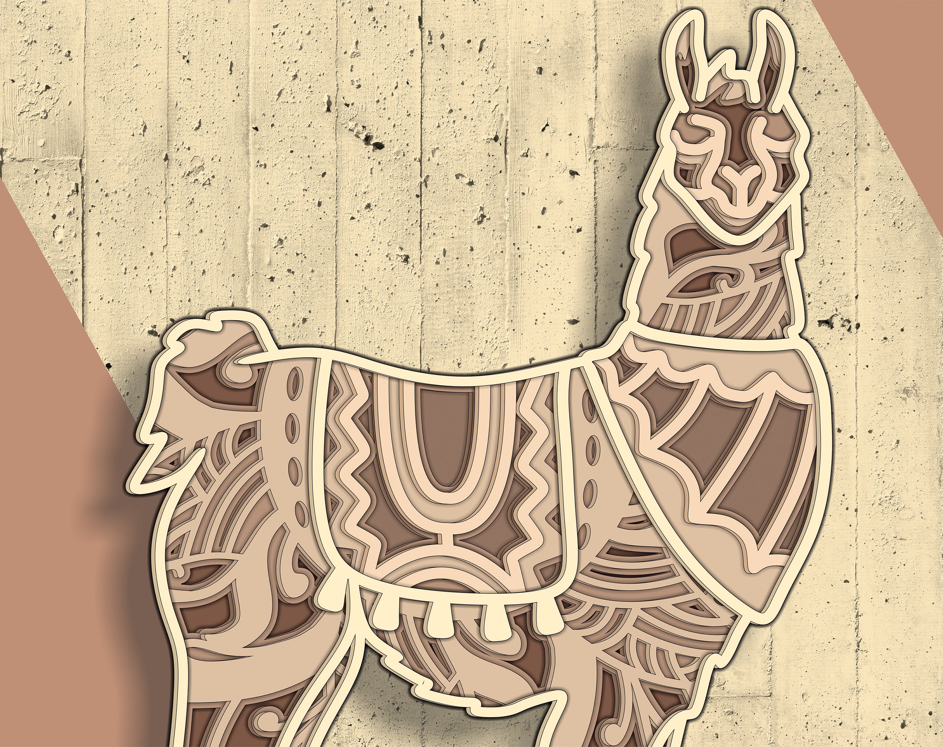 Llama 3D Multilayer SVG, Laser Cutting, Digital Download Ai Cdr Eps Png ...