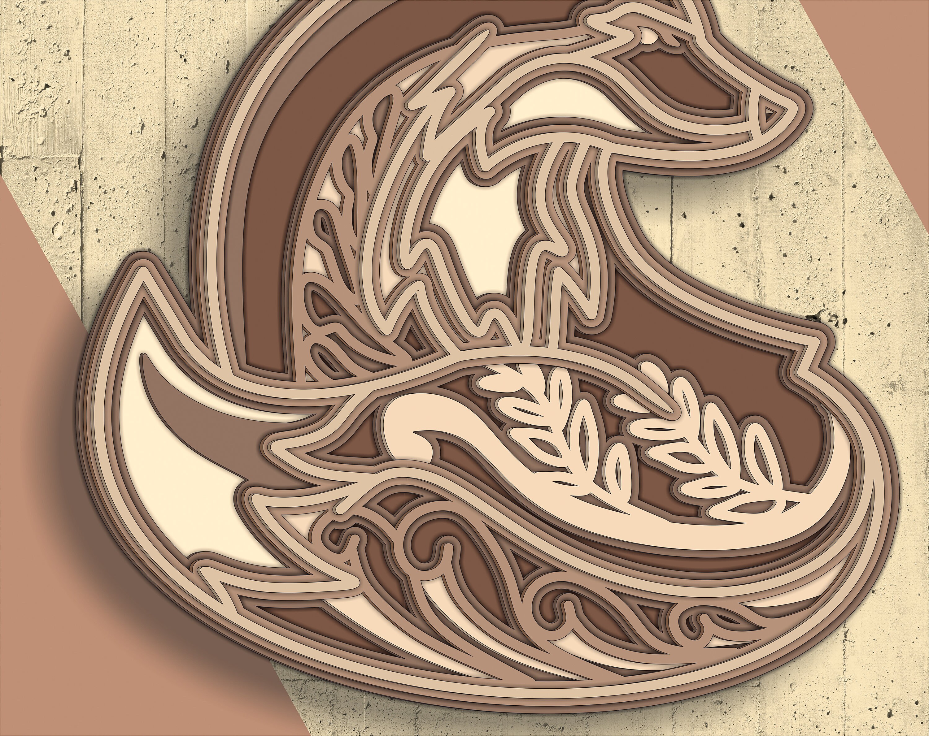 Fox Multilayered SVG 3D Design Fox Laser Cut Files Ai Cdr Eps Png Dwg ...