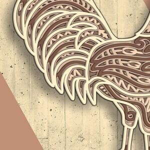 3D Rooster Multilayer SVG File for Laser Cut, Instant Digital Download ...