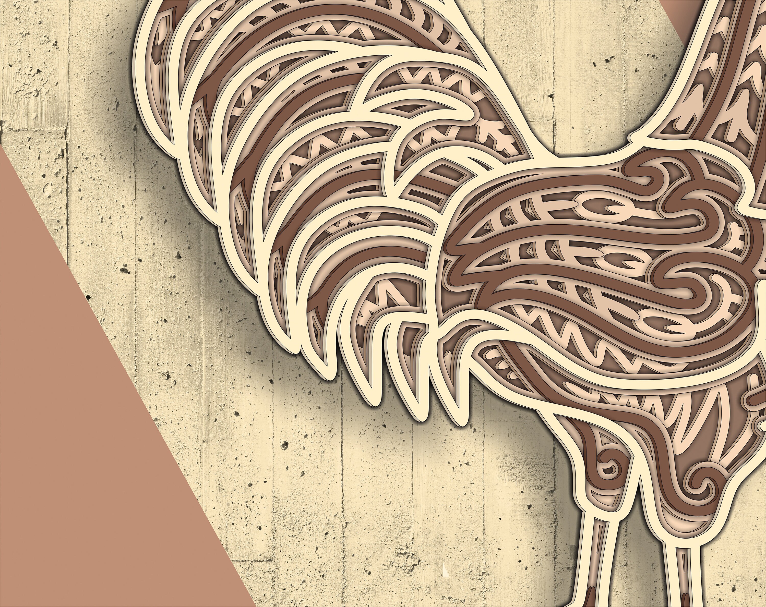 3D Rooster Multilayer SVG File for Laser Cut, Instant Digital Download ...