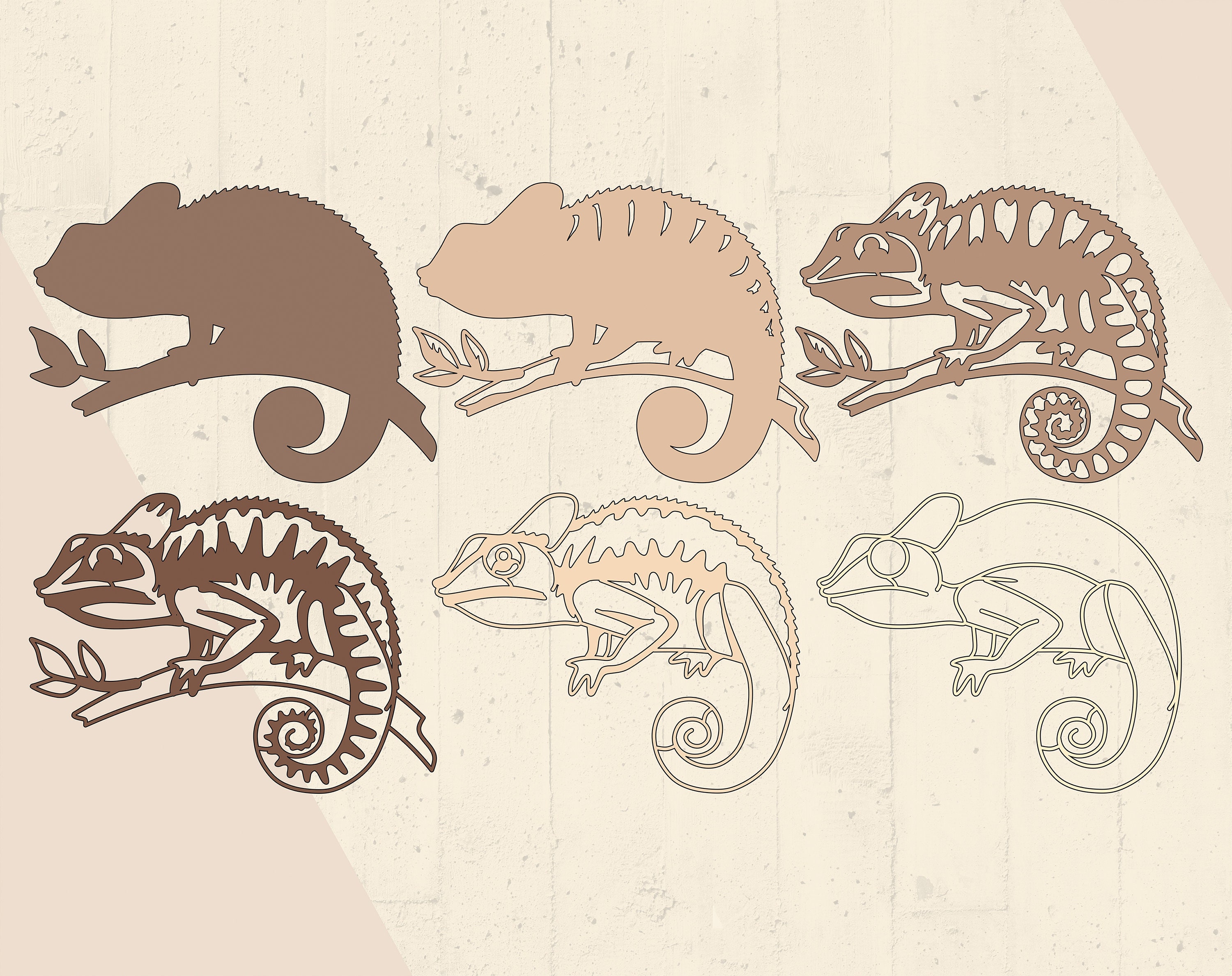 3D Layered SVG Chameleon, Laser Cutting Files, Digital Download Ai Cdr ...
