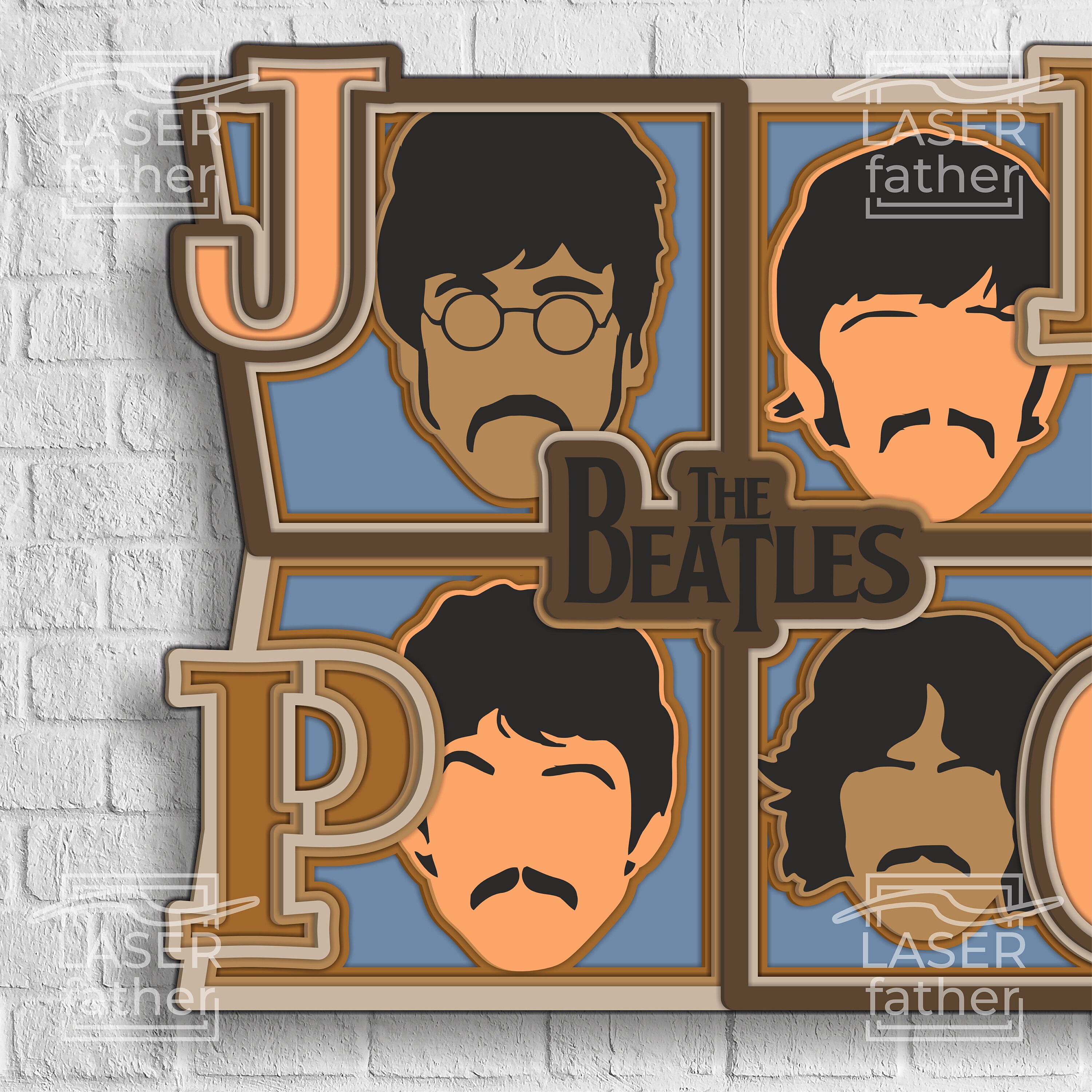 The Beatles SVG, Laser Ready Files, 3D Cricut Project, Layered Papercut ...