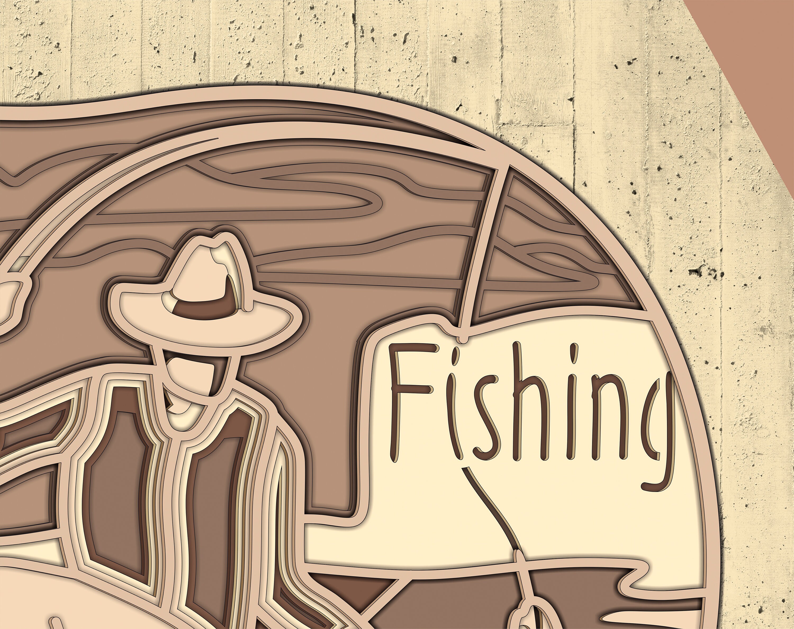 Fishing 3D Layered SVG, Laser Cut Files, Instant Download Ai Cdr Eps ...