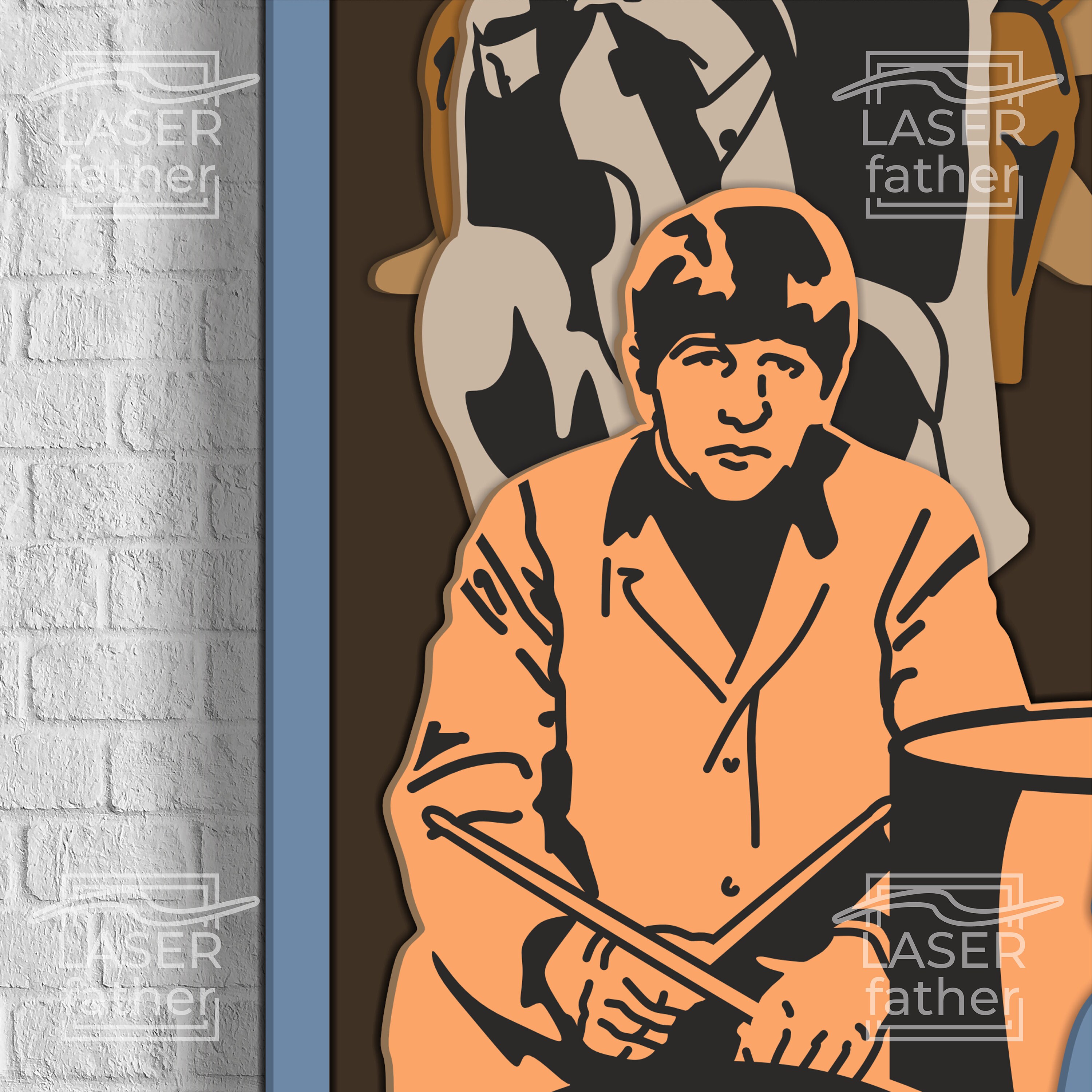 Beatles Shadow Box, Music Band SVG, Layered Design, Glowforge Template ...