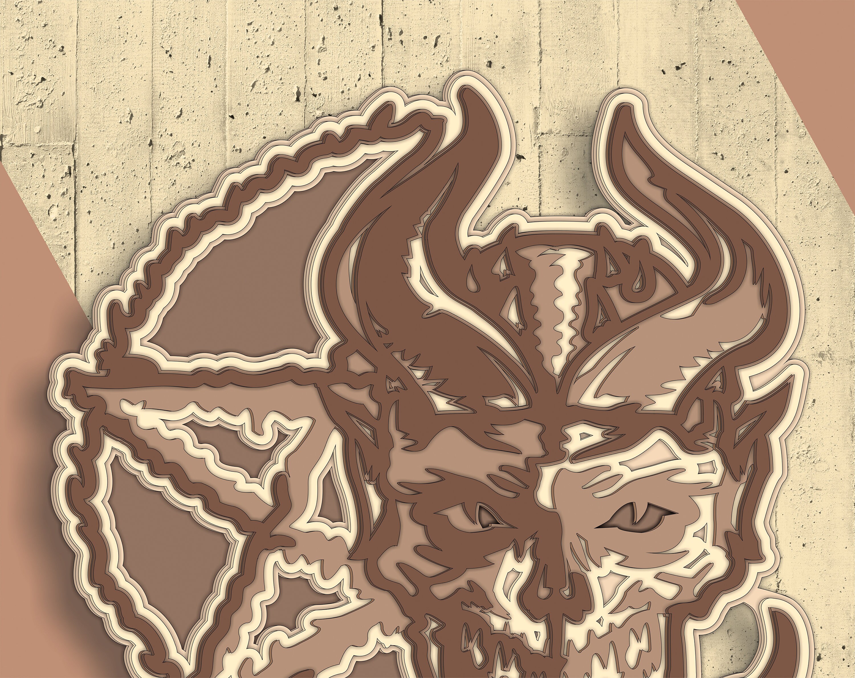 Devil 3D Multilayer SVG File, Instant Digital Download Ai Cdr Eps Png ...