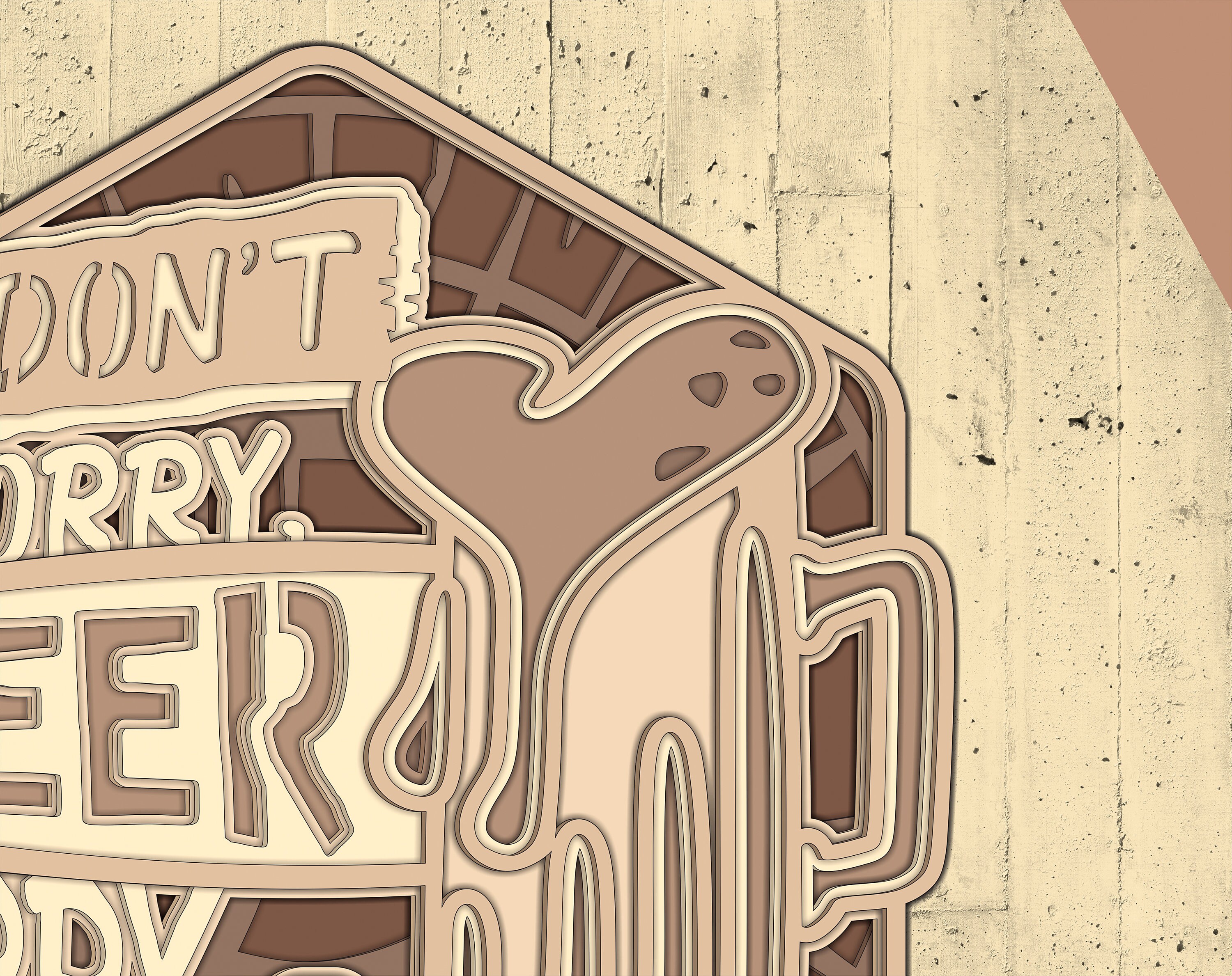 3D Beer Multilayered SVG File Design Beer Craft Gift Ai Cdr - Etsy