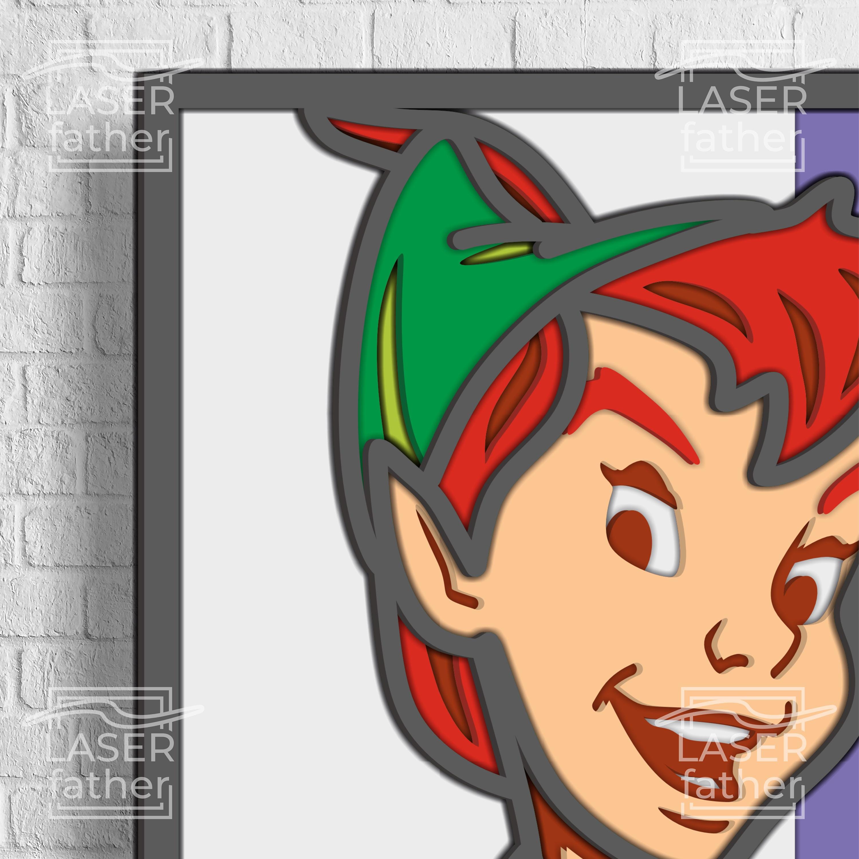 Peter Pan SVG, Wood Laser Cutouts, Multilayer Disneyland, CNC Craft ...