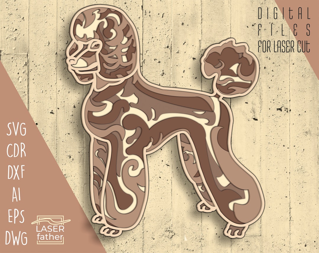 Poodle 3D Layered SVG, Laser Cutting, Digital Download Ai Cdr Eps Png ...